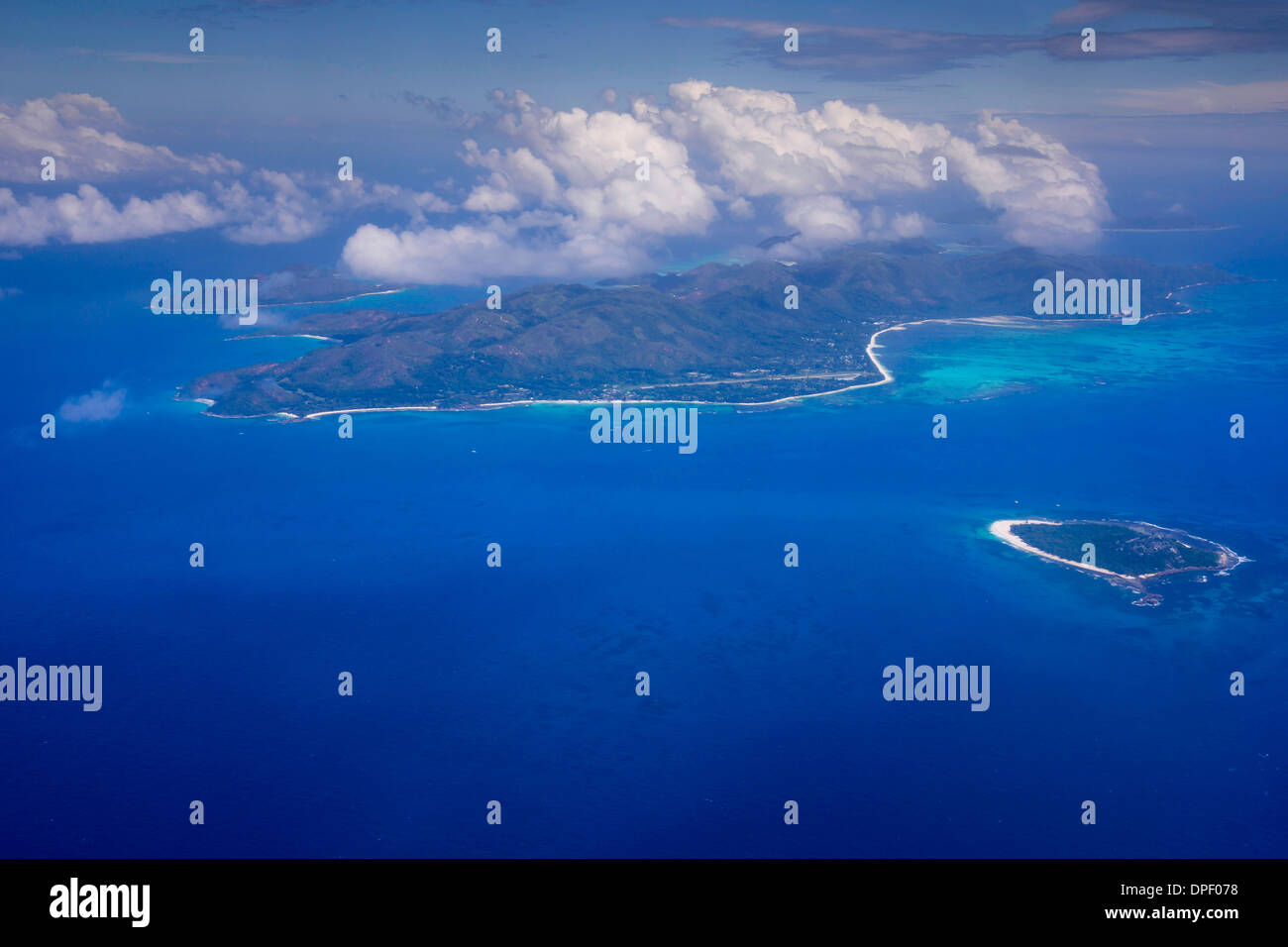 Aerial view praslin island seychelles hi-res stock photography and ...
