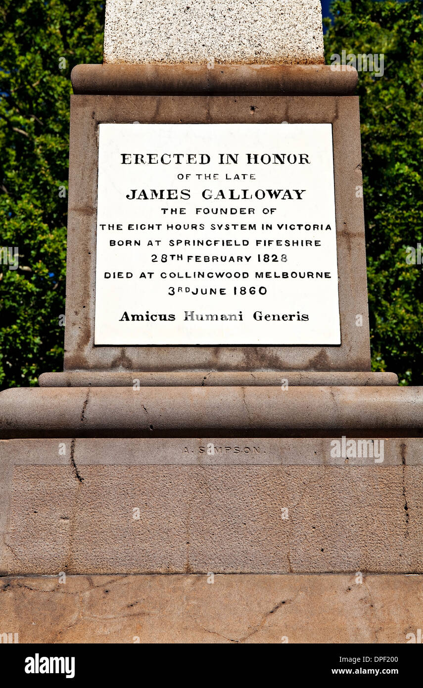 Ballarat Australia / A memorial in honor James Galloway who brought about the change to an eight ...