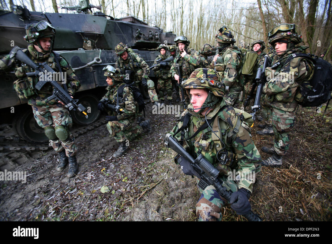 Dutch army is performing a drill in Holland Stock Photo - Alamy