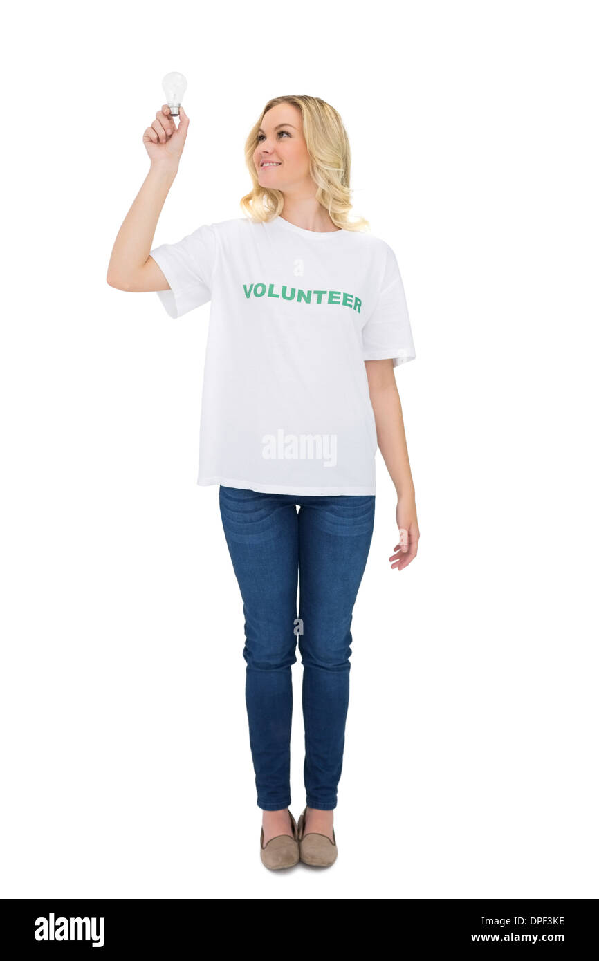 Woman blonde hair wearing volunteer hi-res stock photography and images ...