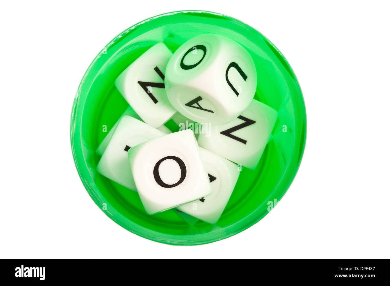 Dice letters hi-res stock photography and images - Alamy