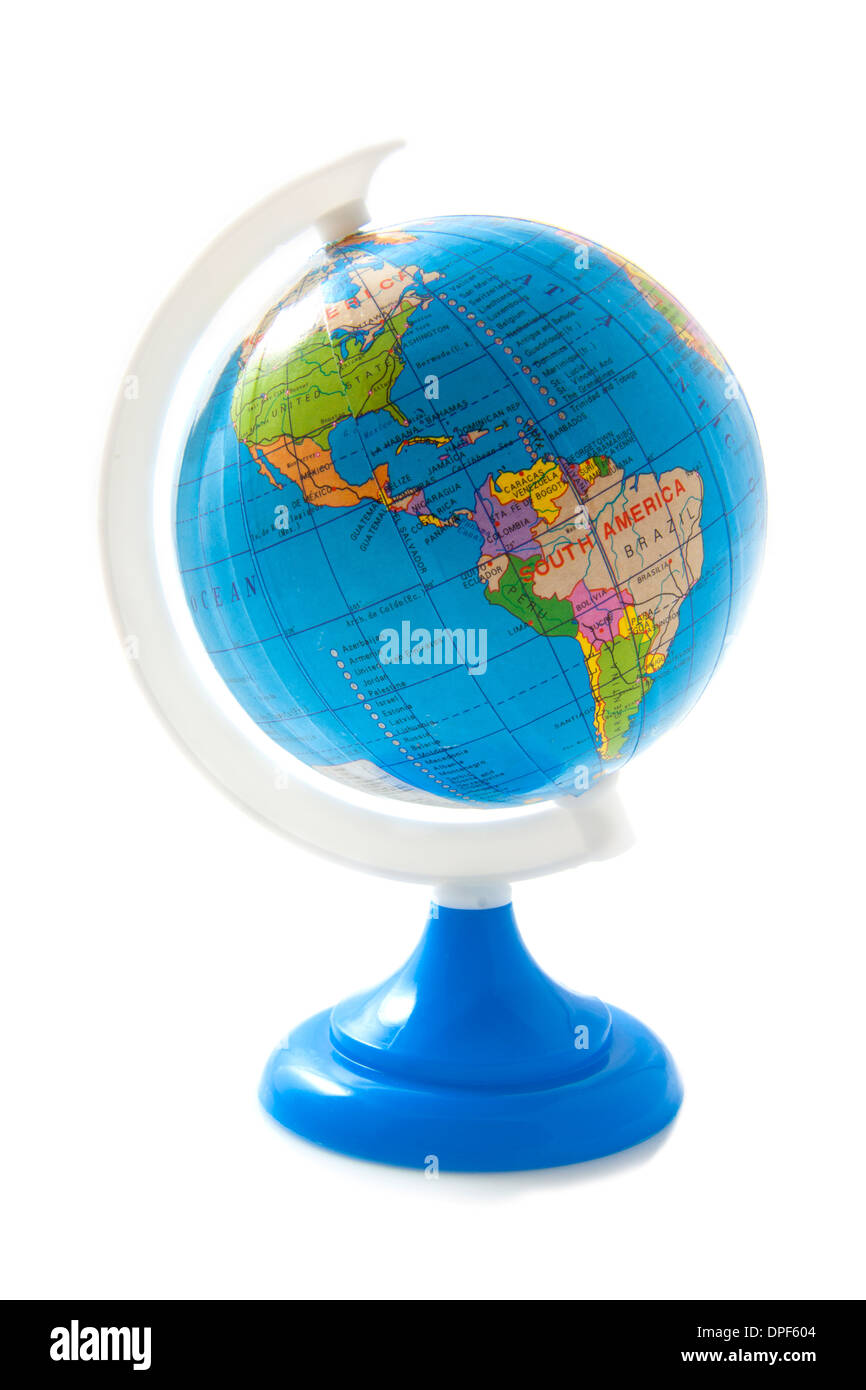 Blue globe isolated on a white background Stock Photo - Alamy