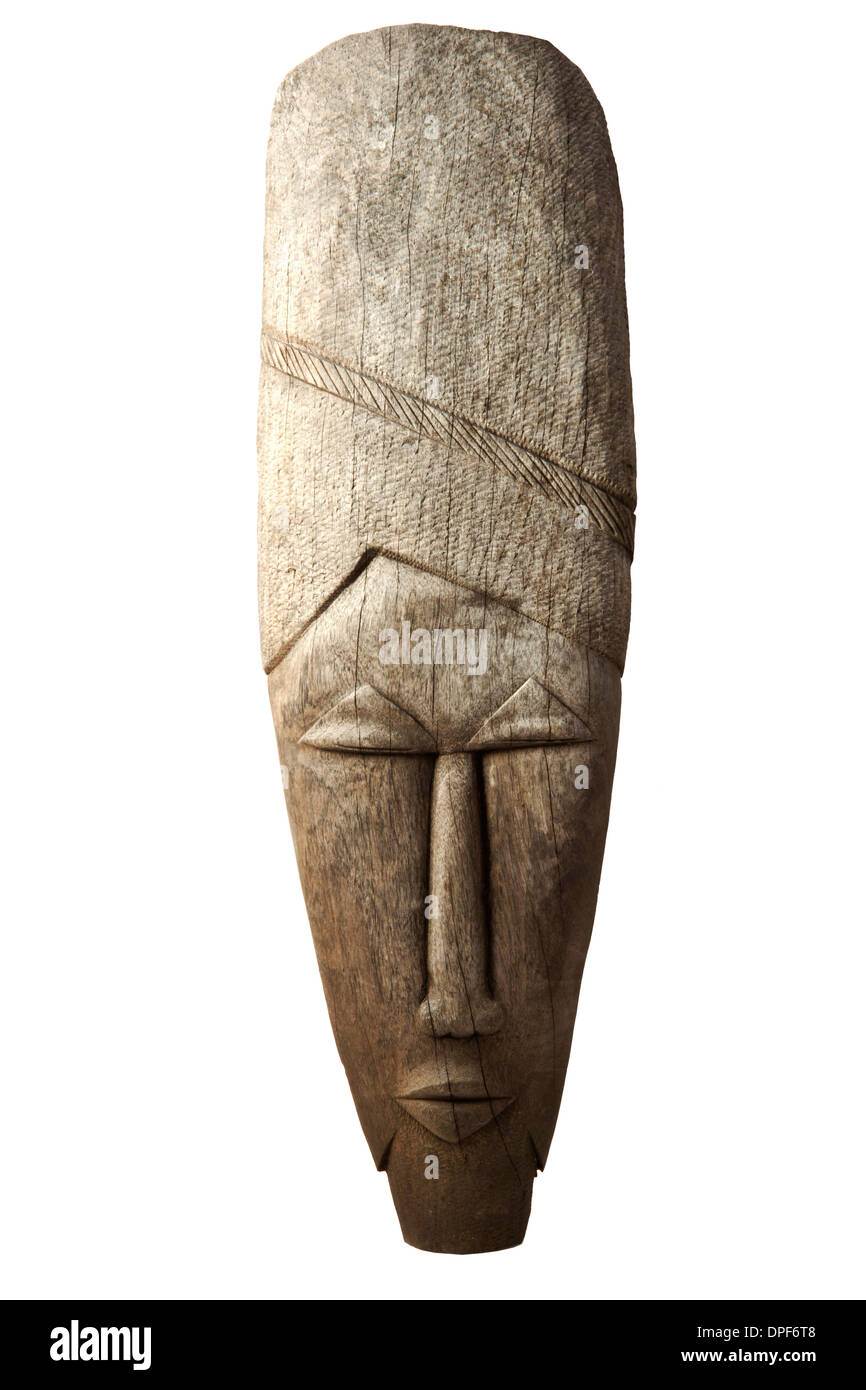 Wooden angolese mask isolated on a white background Stock Photo - Alamy