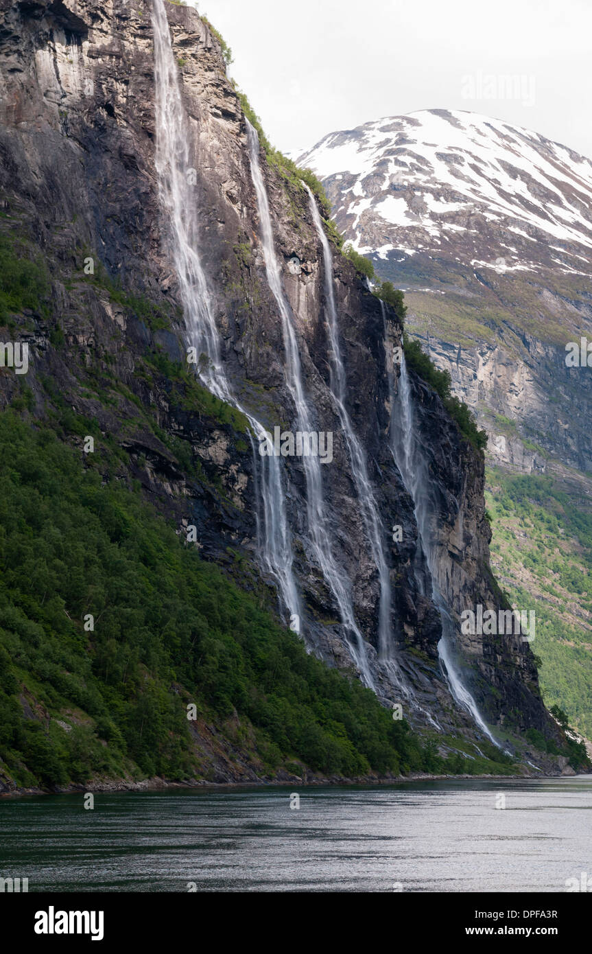 Seven Sisters waterfalls, Geirangerfjord, UNESCO World Heritage Site ...