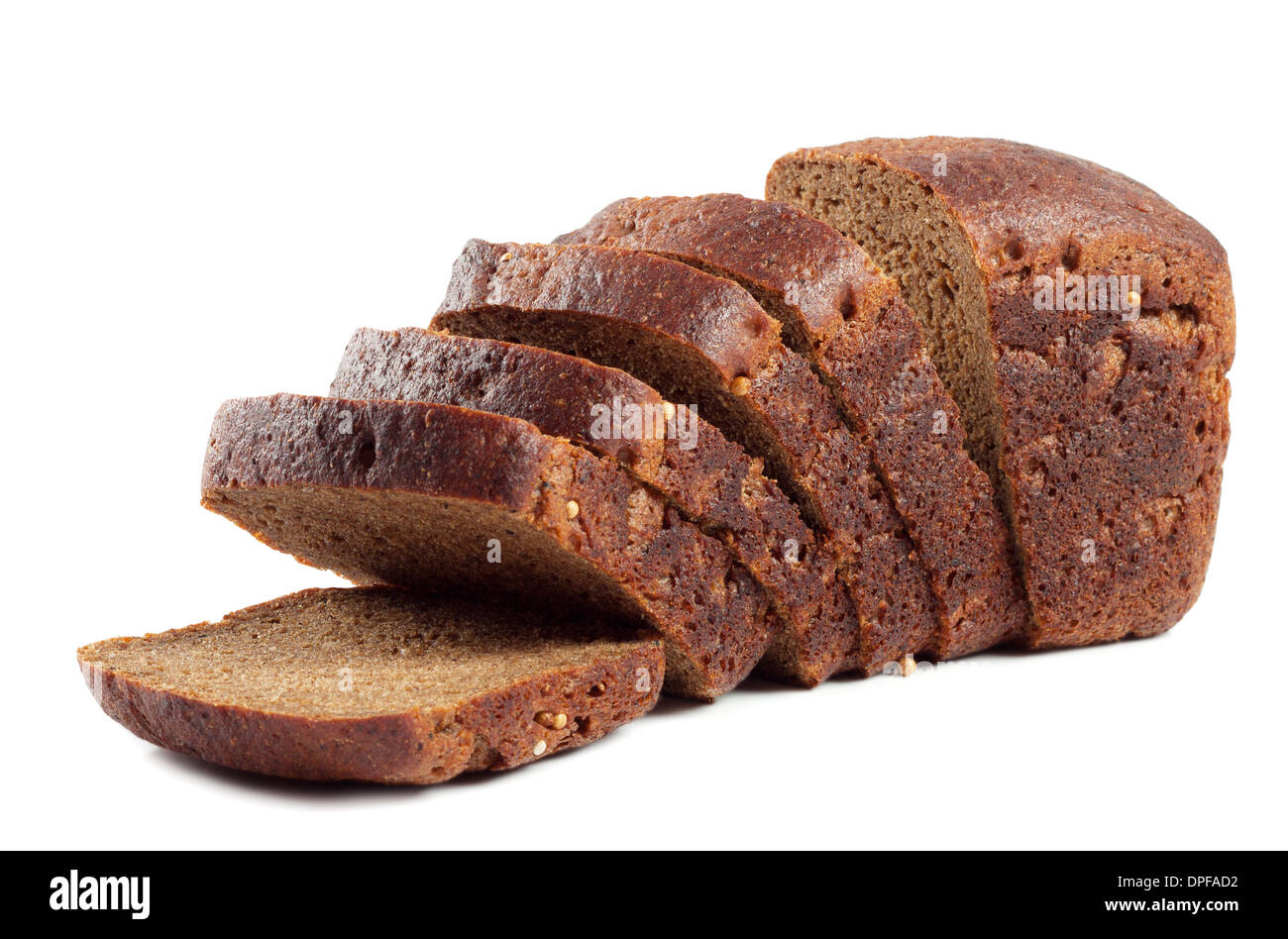 Black rye bread useful isolated on white background Stock Photo - Alamy