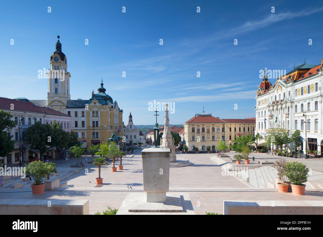 Szechenyi Square, Pecs, Southern Transdanubia, Hungary, Europe Stock ...