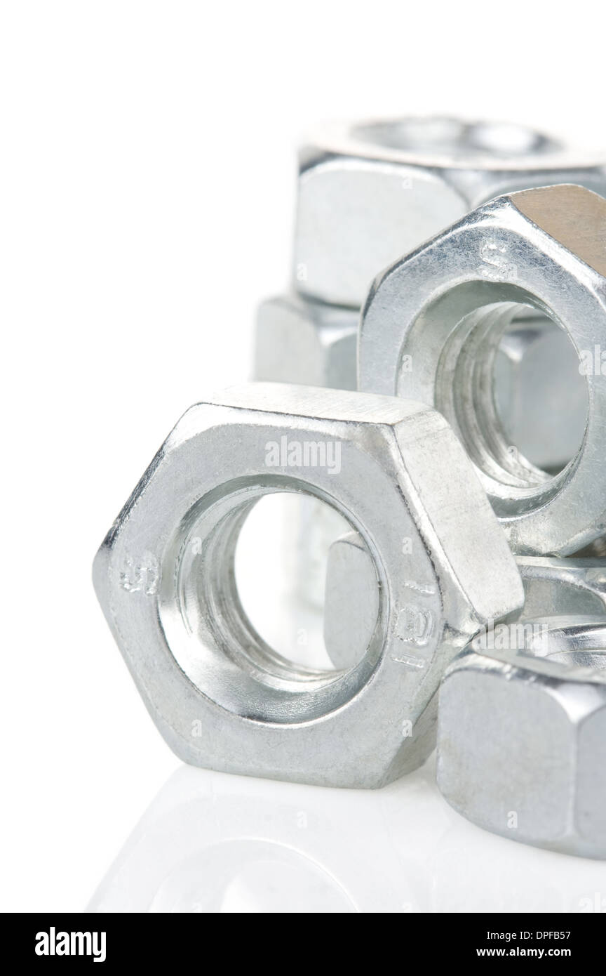 metal nuts tool isolated on white background Stock Photo - Alamy