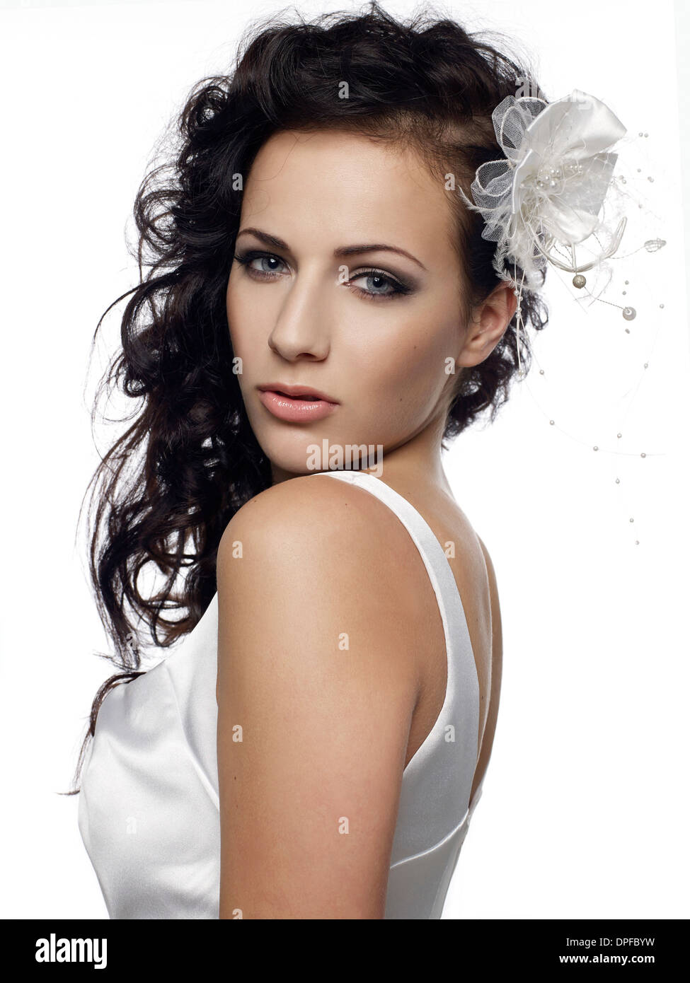 Beautiful Bride on white background Stock Photo - Alamy