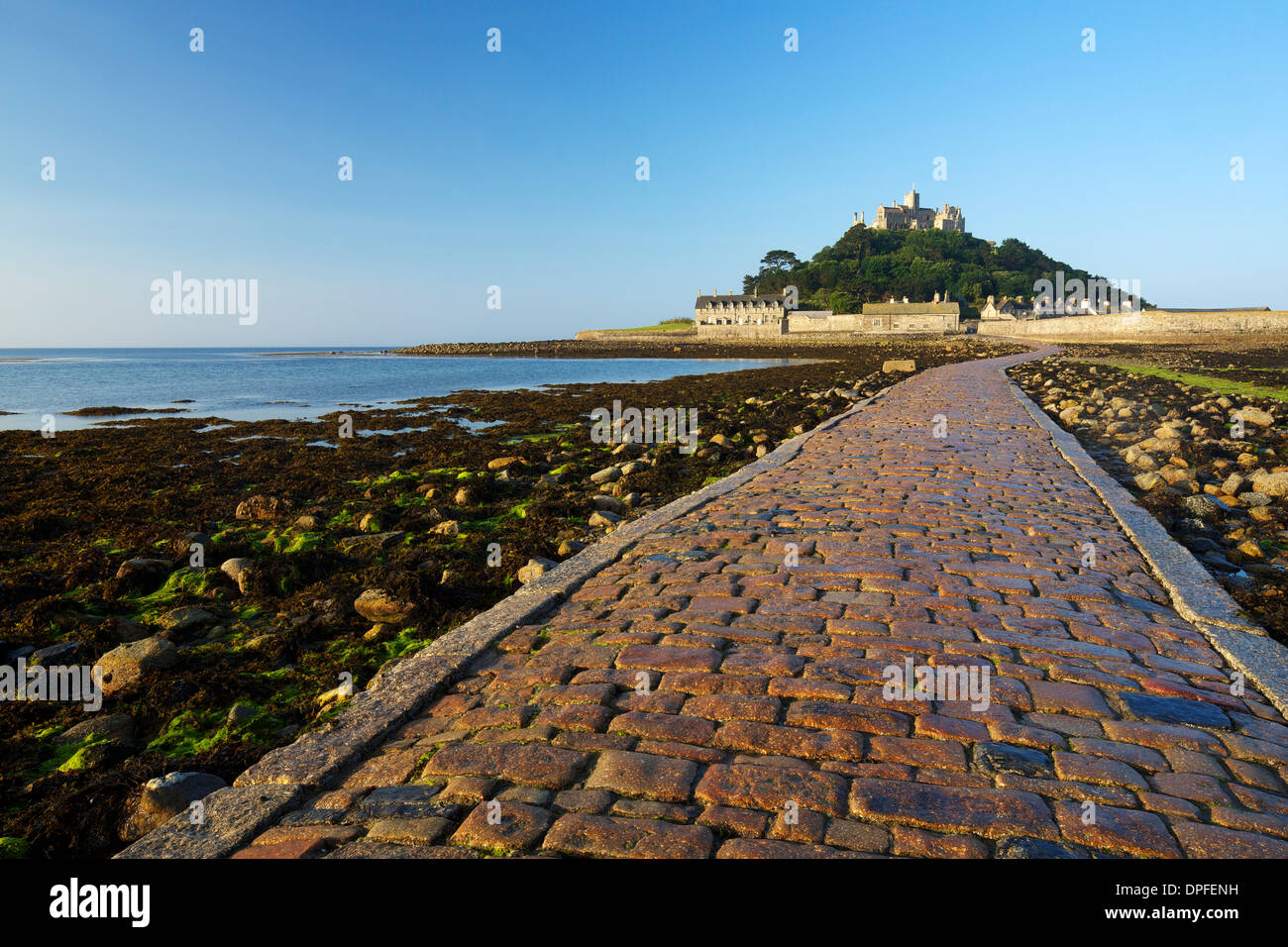Causeway to St. Michaels Mount, Penzance, Cornwall, England, United ...