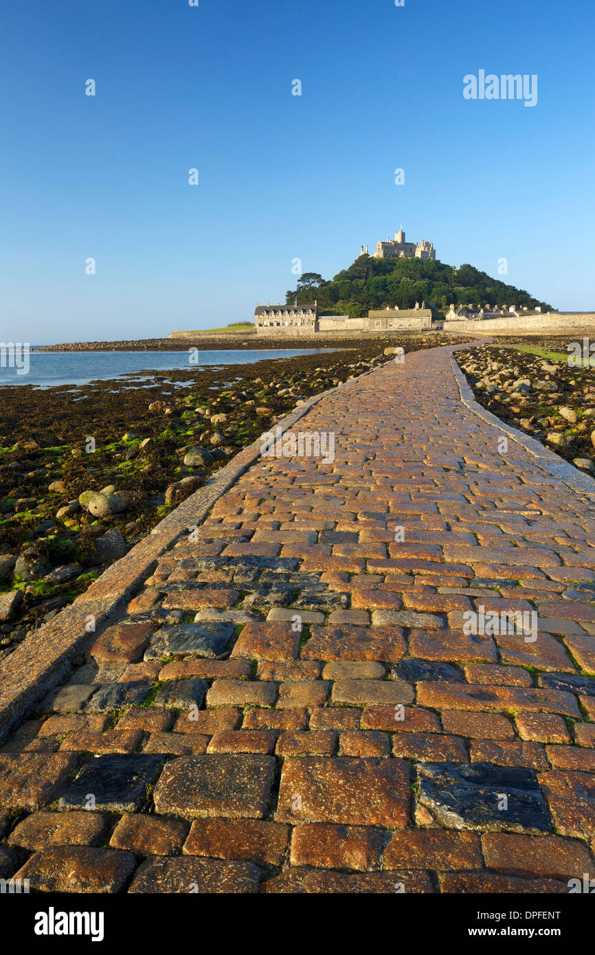 Causeway to St. Michaels Mount, Penzance, Cornwall, England, United ...
