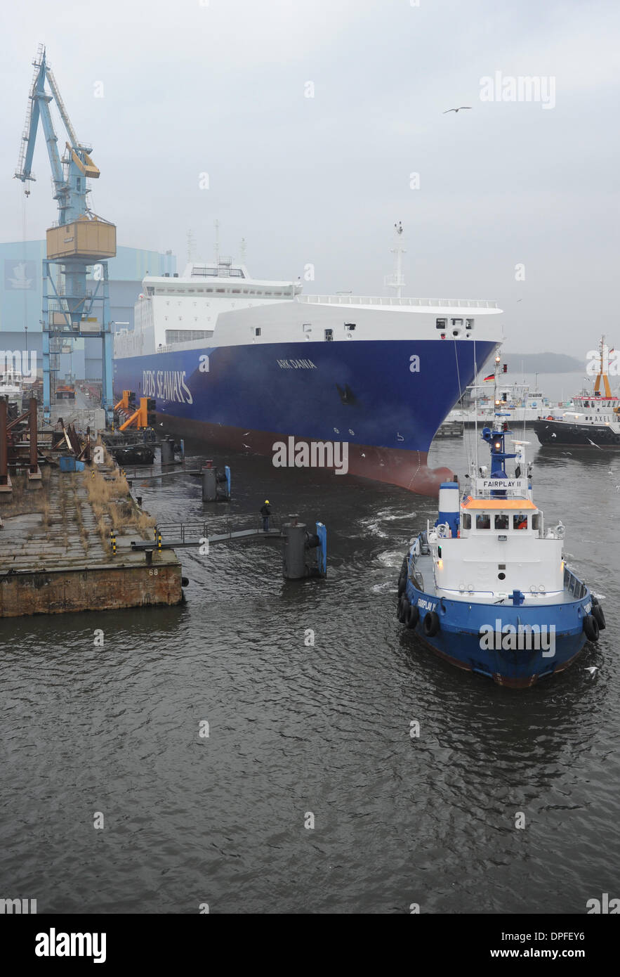 Stralsund, Germany. 14th Jan, 2014. The last new ship to be built at P ...