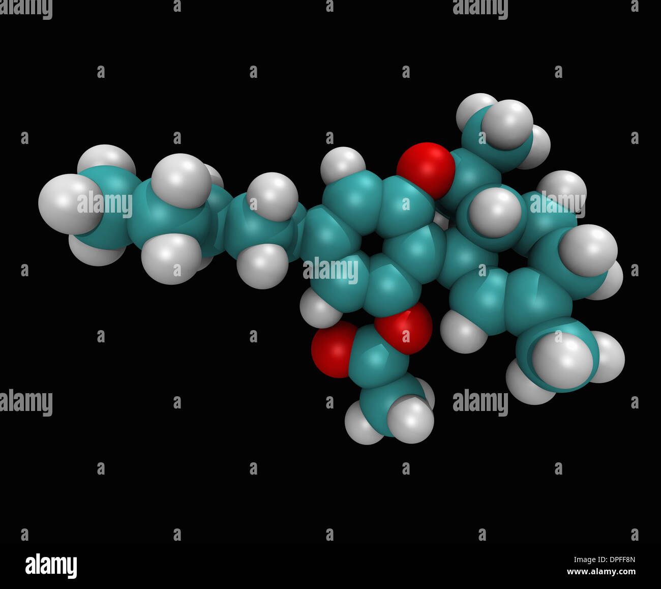 Molécula De Thc En 3d Tetrahydrocannabinol Molecule. Molecular
