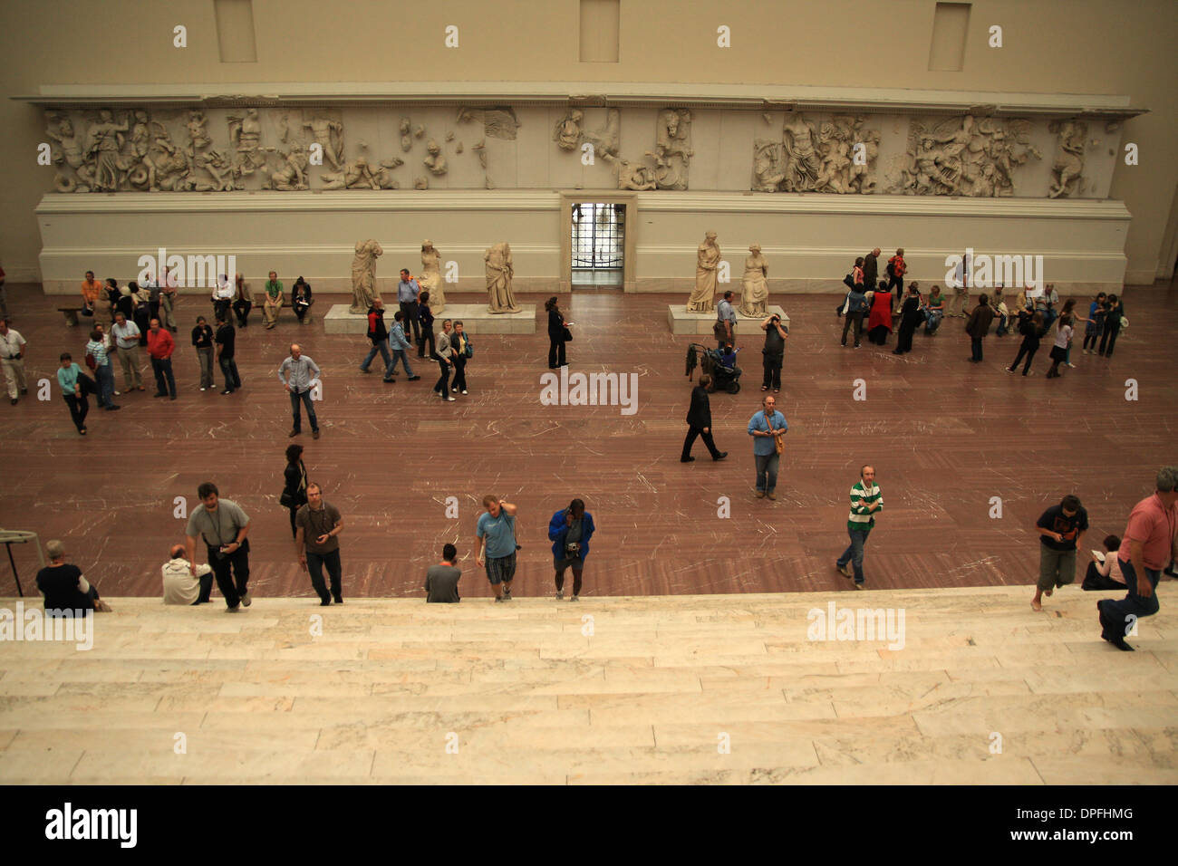 Pergamon Museum in Berlin, Pergamon Altar hall Stock Photo - Alamy