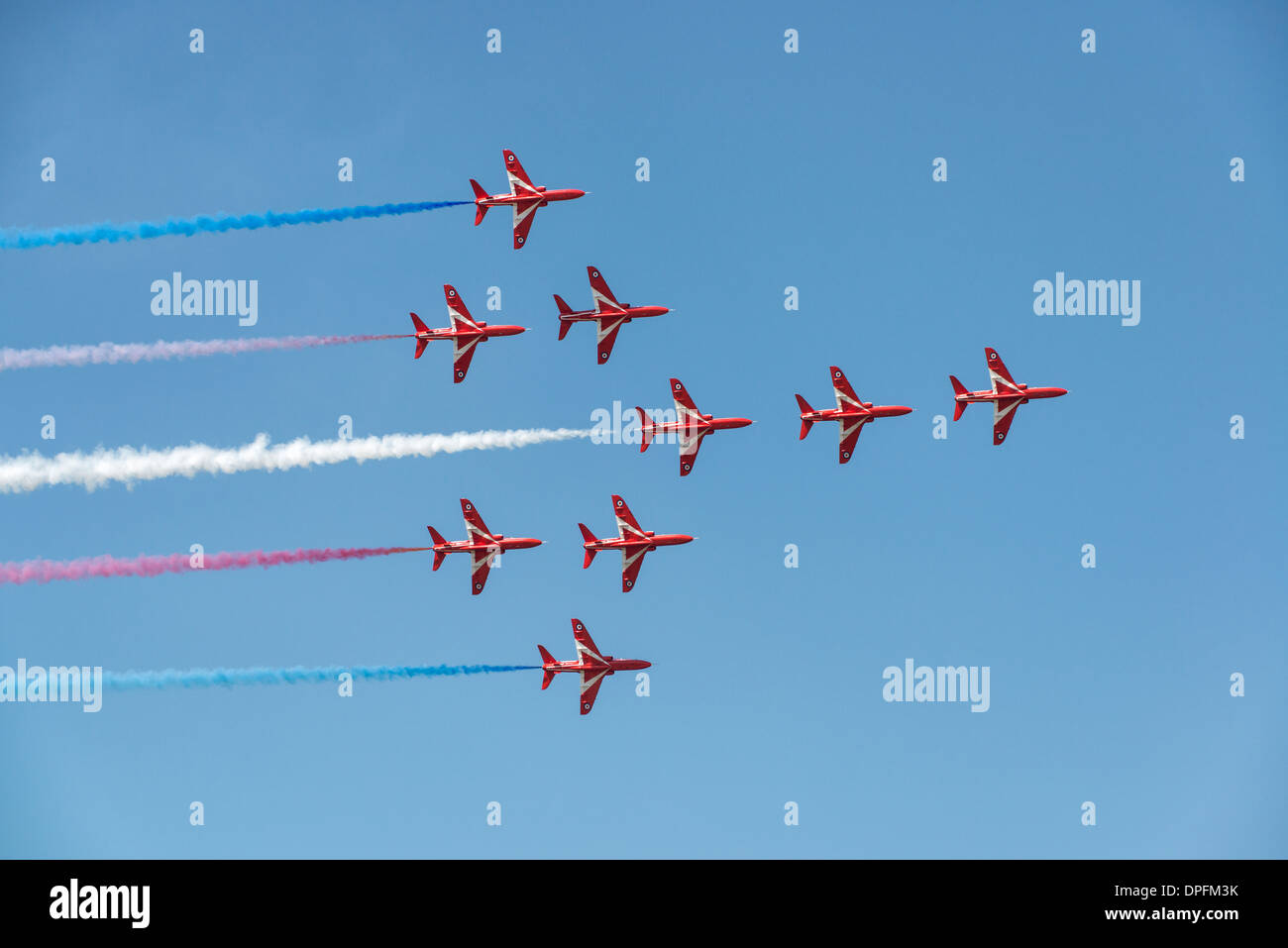 The British Royal Air Force Military Aerobatic Display team, the Red ...