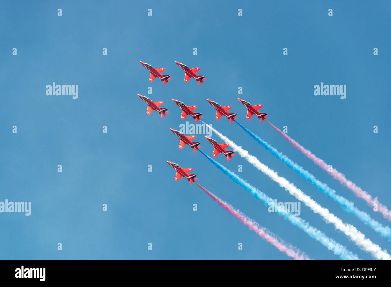 The British Royal Air Force Military Aerobatic Display team, the Red ...
