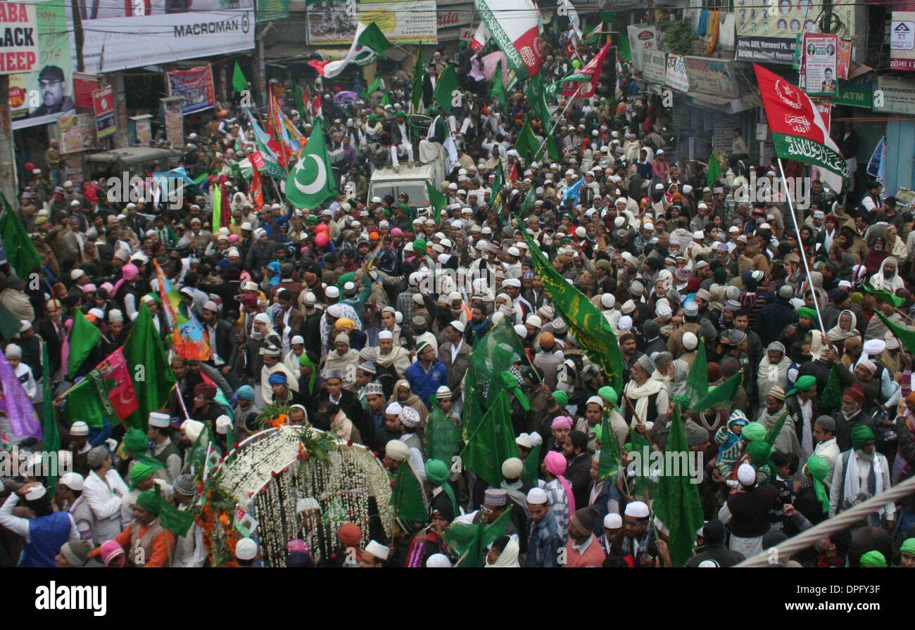 Varanasi, India. 14th Jan, 2013. Muslims take part in a religious ...