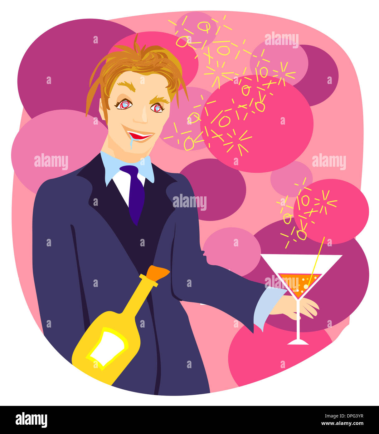 Cartoon Drunk man Stock Photo - Alamy