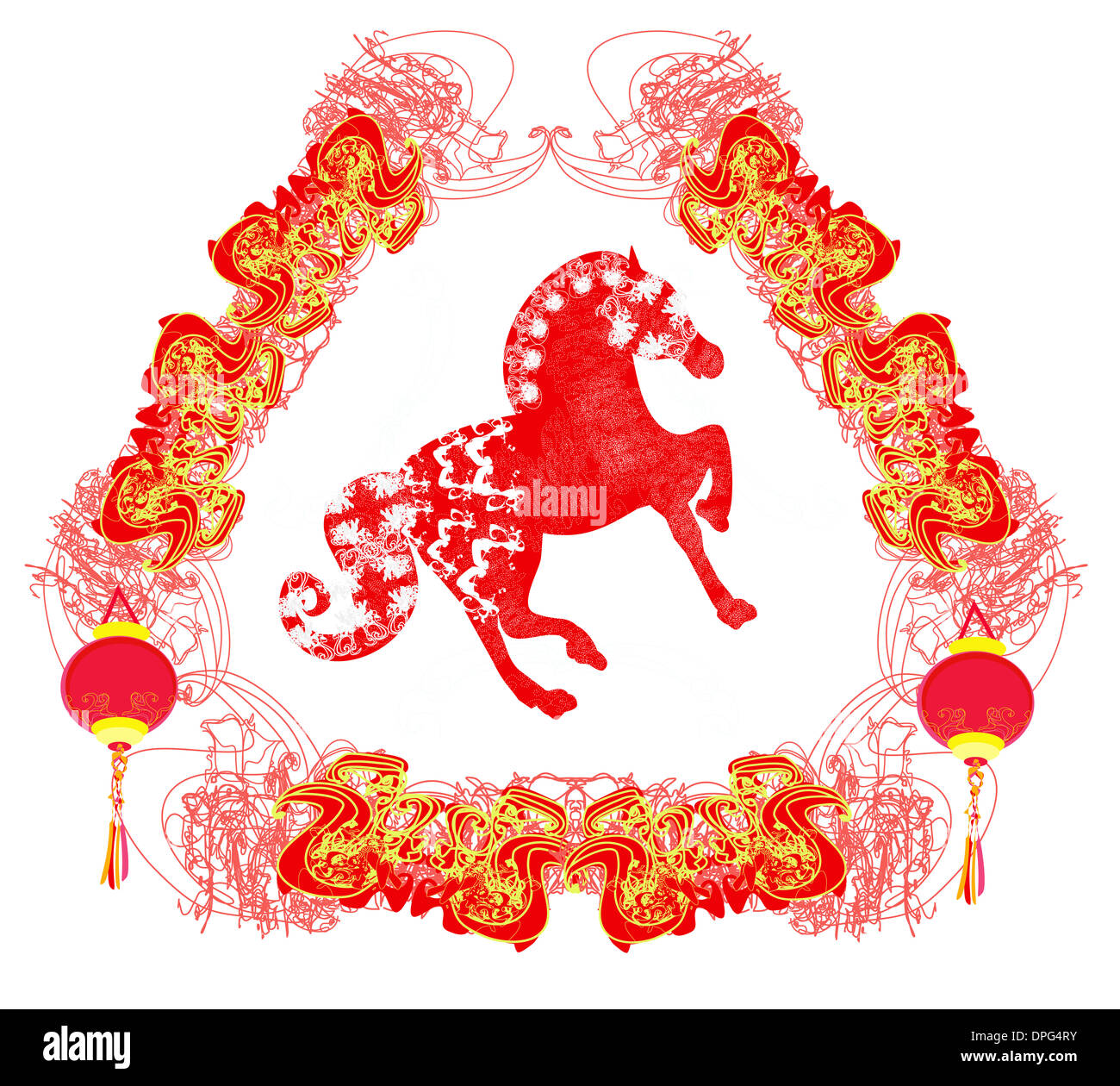 Year of Horse graphic design Stock Photo - Alamy