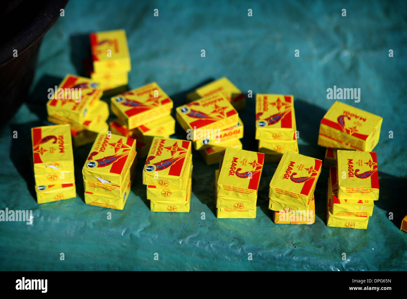 Stock cubes for sale in market, Ghana Stock Photo - Alamy