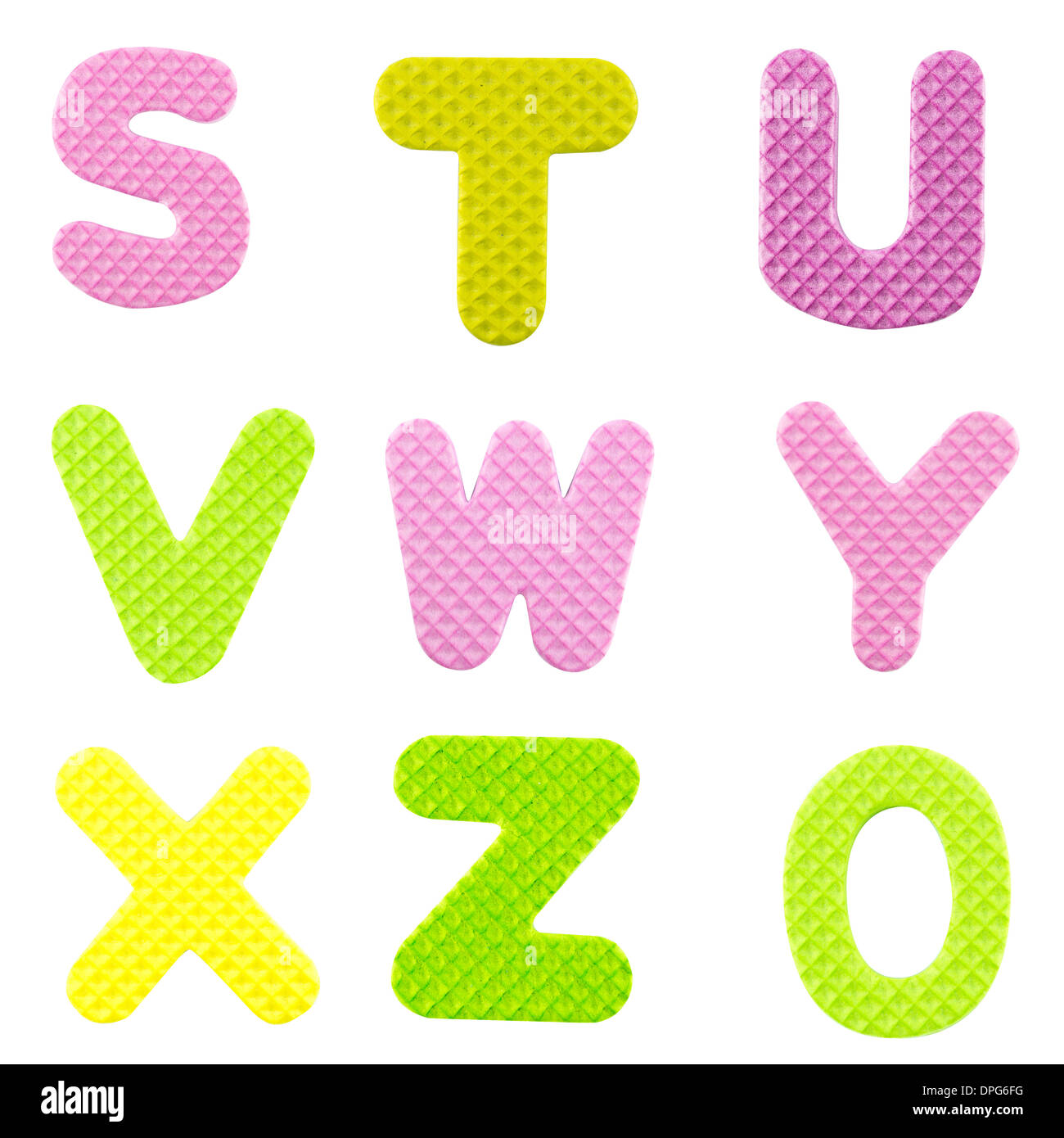 Letters from S to Z, Alphabet isolated on white background , with ...