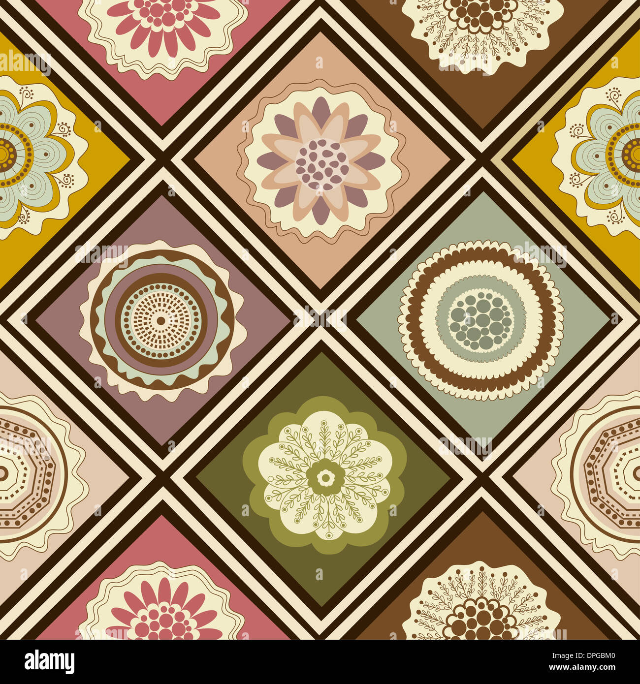 Pattern flower squares hi-res stock photography and images - Alamy