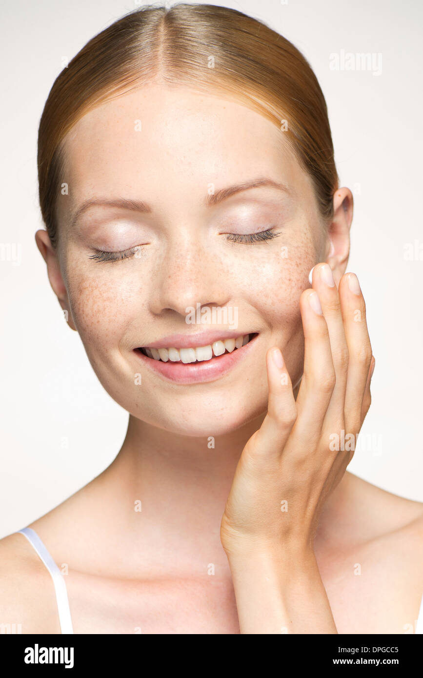 Portrait young woman applies hi-res stock photography and images - Alamy