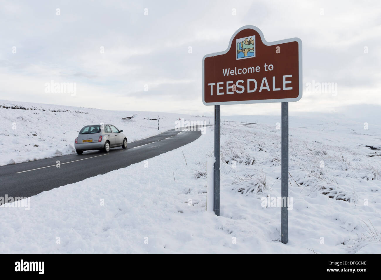 The County Durham and Cumbria border on the B6277 road at Yad Moss in ...