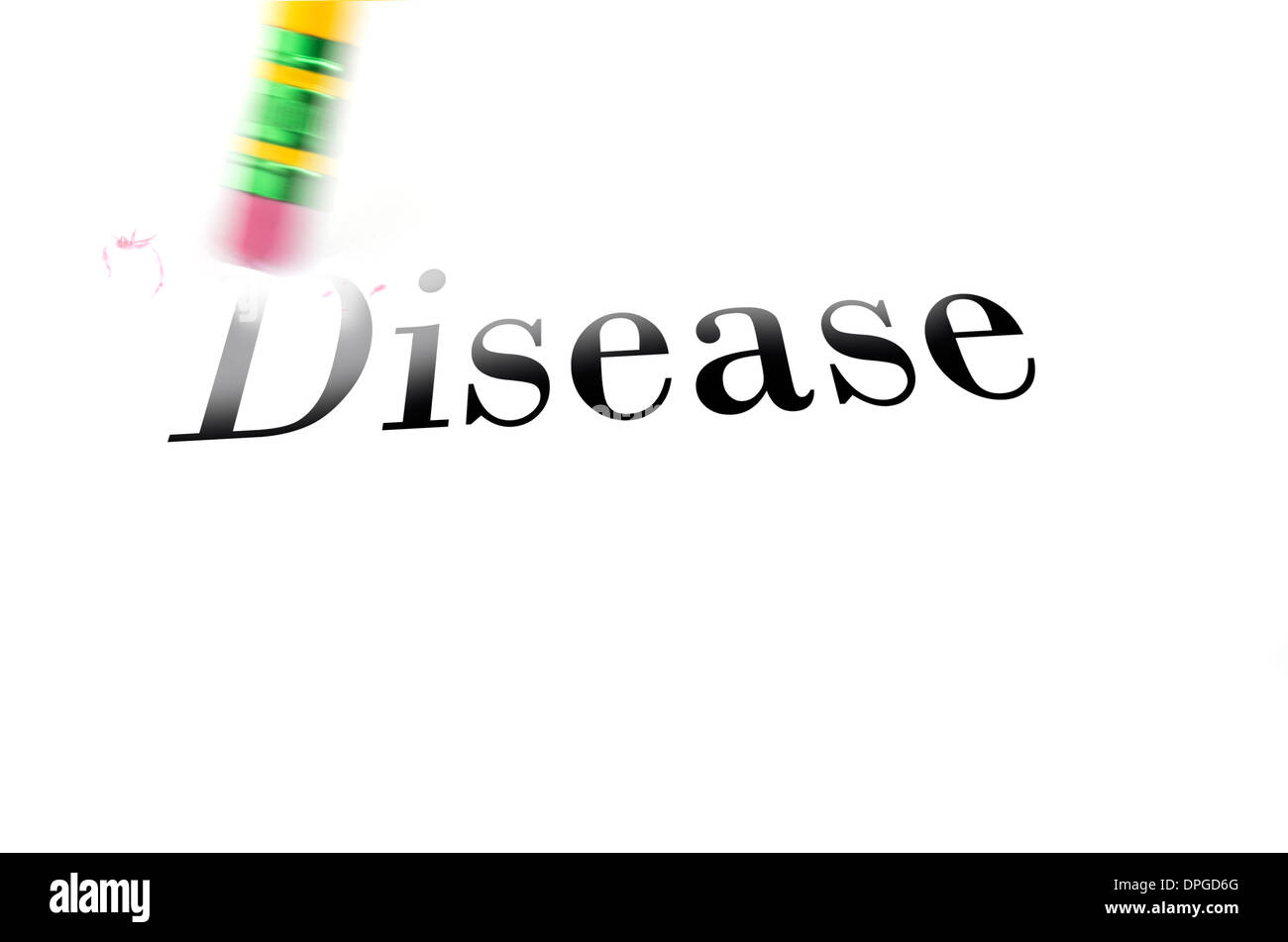 Person using a pencil eraser to erase Disease from their life so they ...