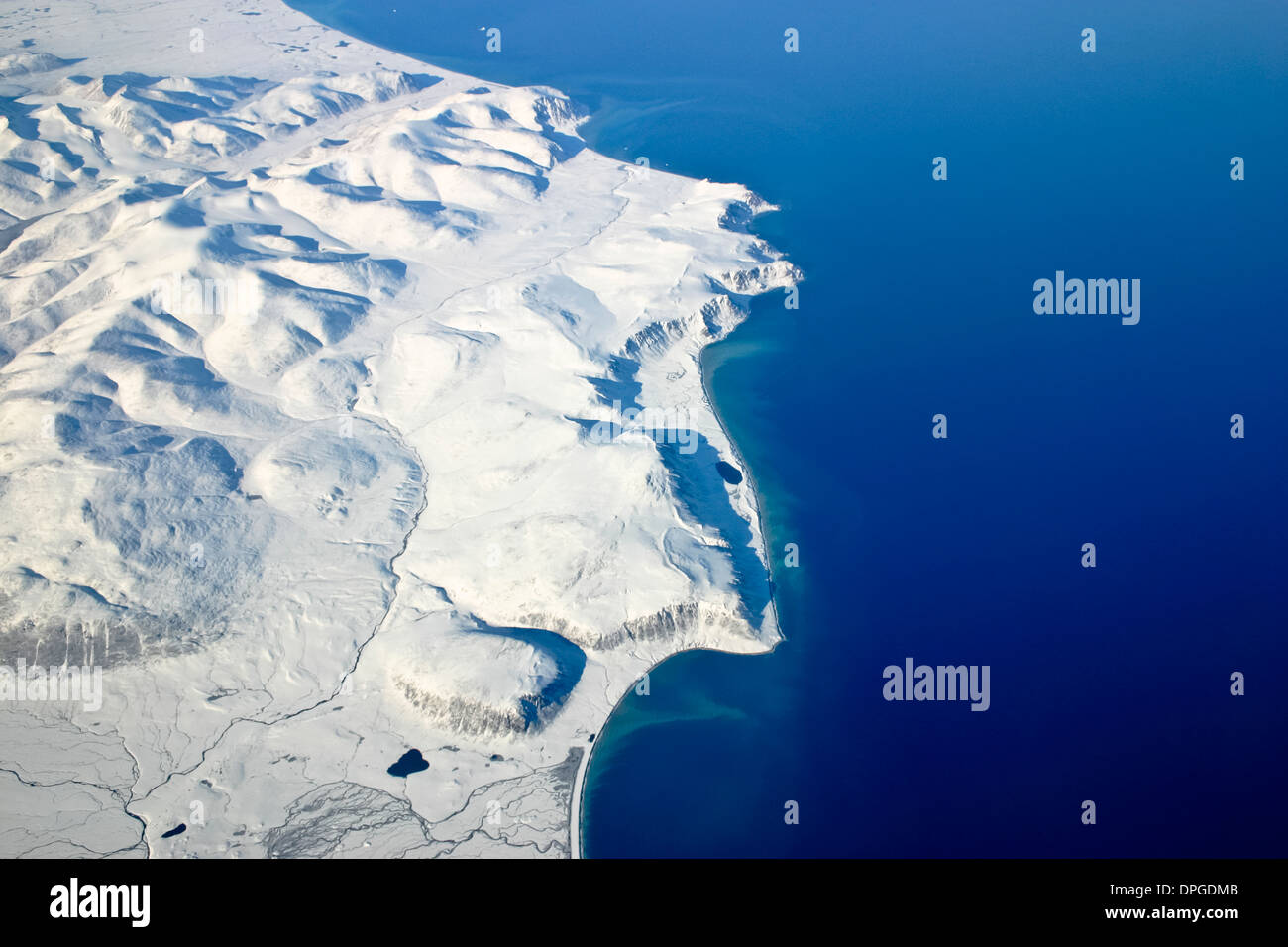 Aerial view of Greenland Stock Photo - Alamy