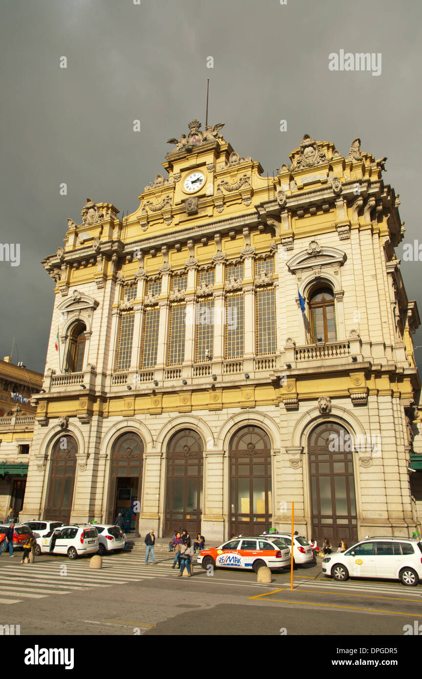 Piazza Giuseppe Verdi square in front of Brignoli station central Genoa ...