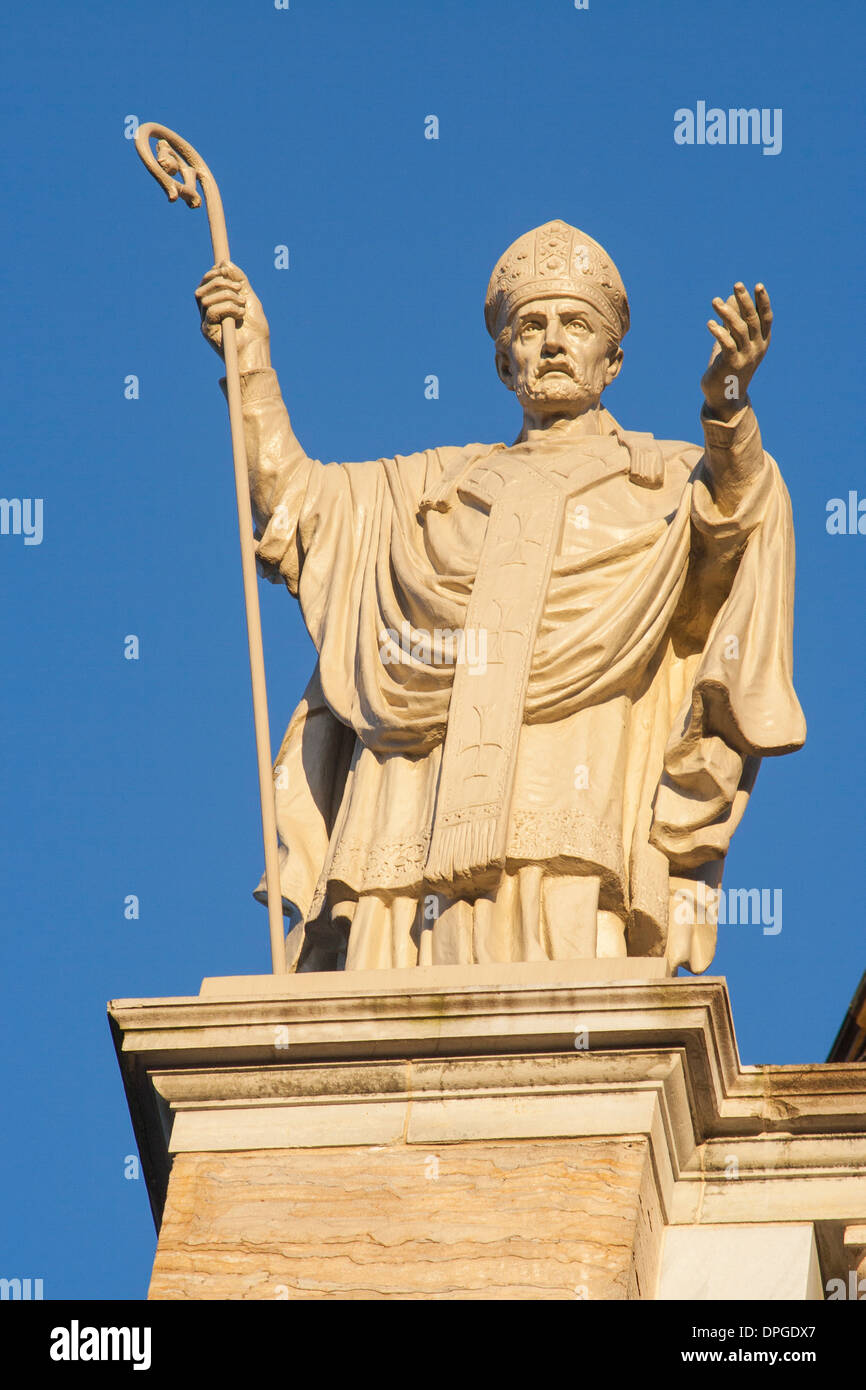 Statue on top of the Marble (Frederick) Church, Amalienborg, Copenhagen ...