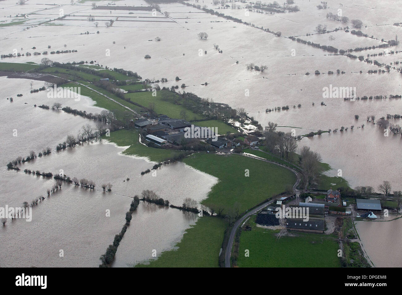 An aerial view of the Somerset Levels which shows the true extent of ...