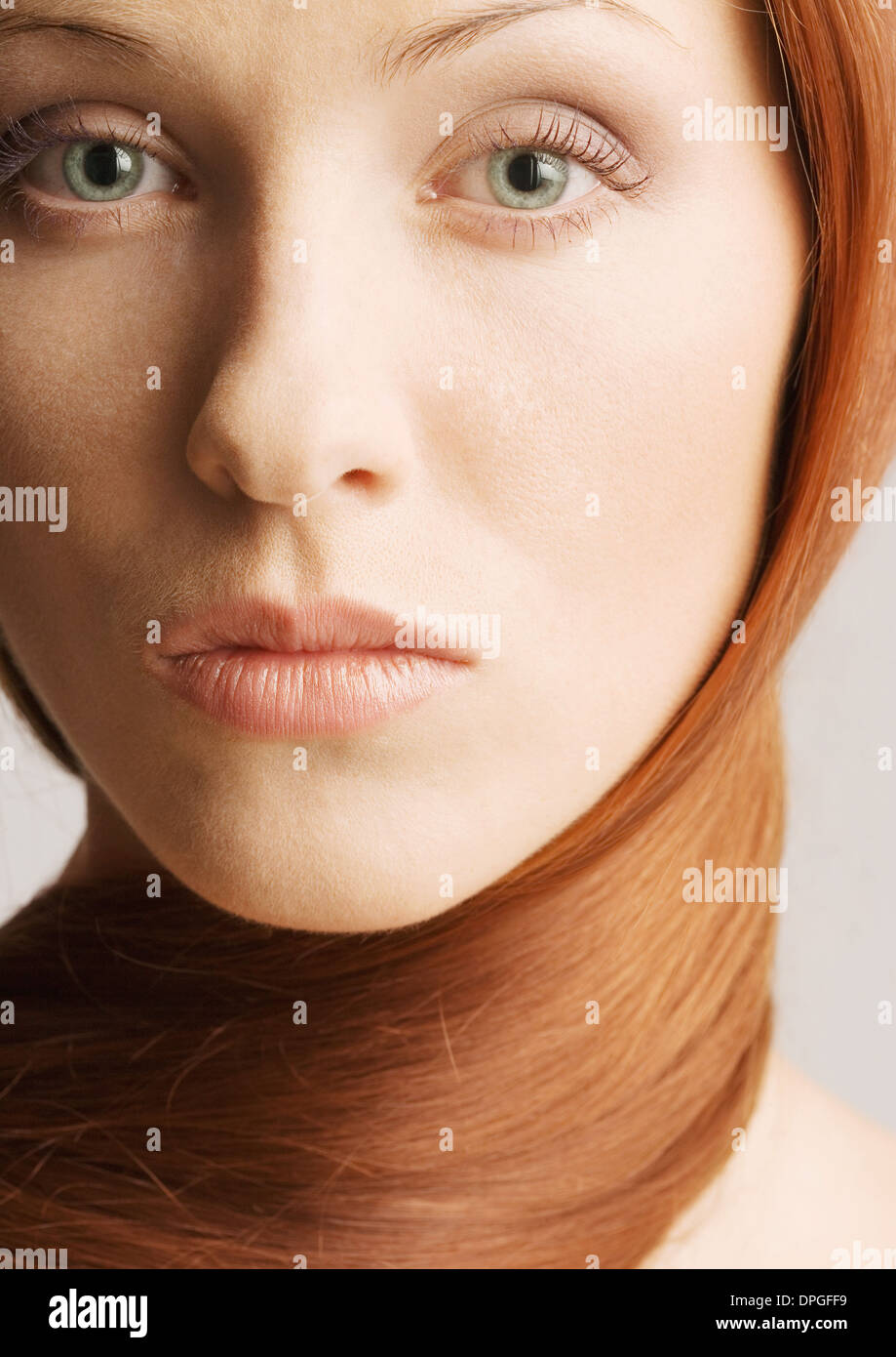 Woman hair wrapped around neck hi-res stock photography and images - Alamy