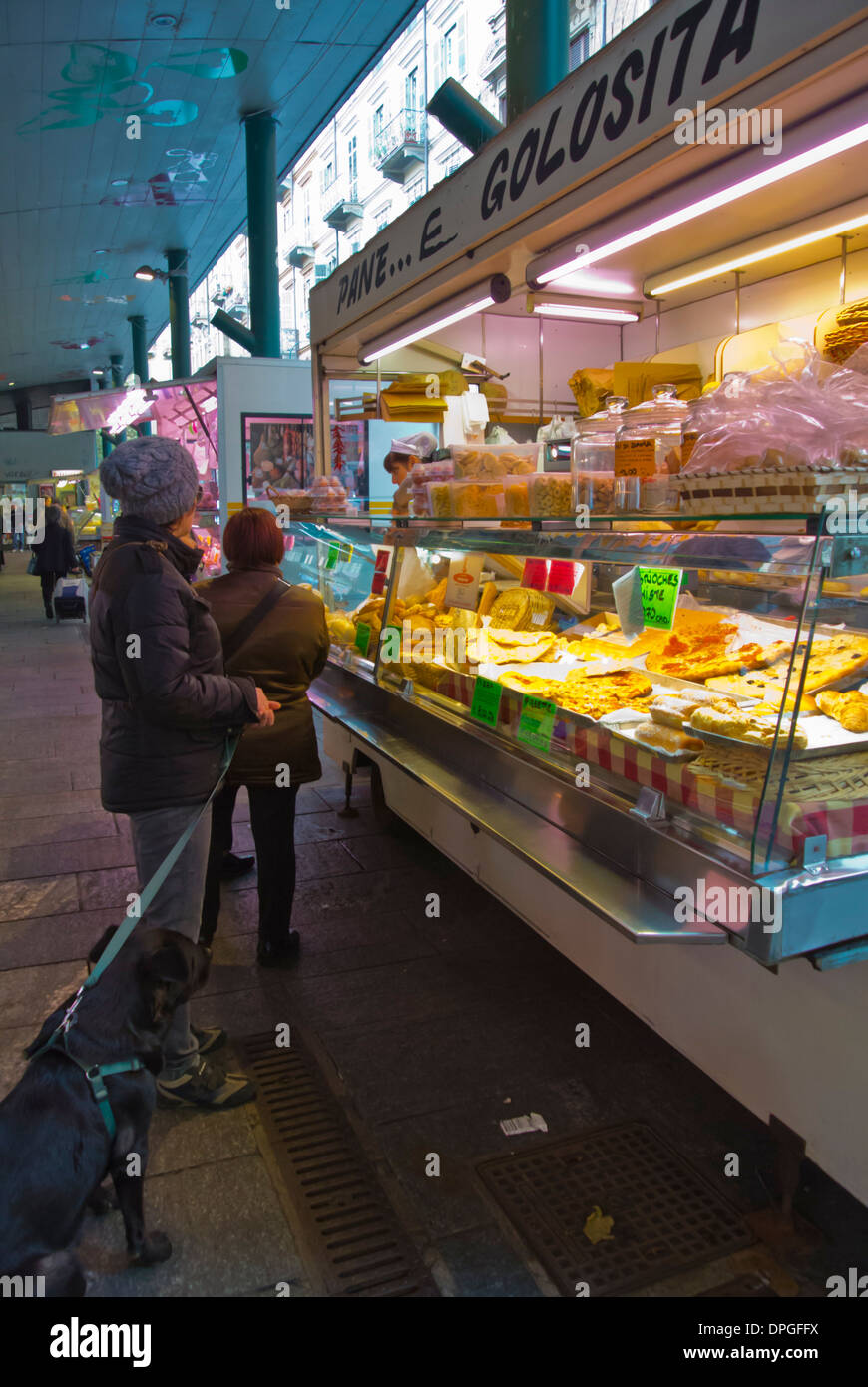 Food market Piazza Madama Cristina square central Turin Piedmont region ...