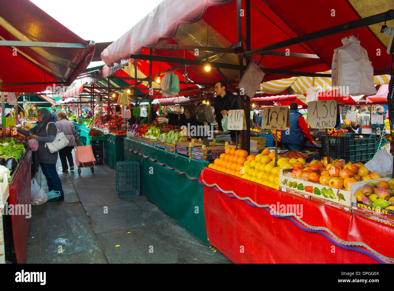 Piazza della Repubbllica square food market Turin Piedmont region Italy ...