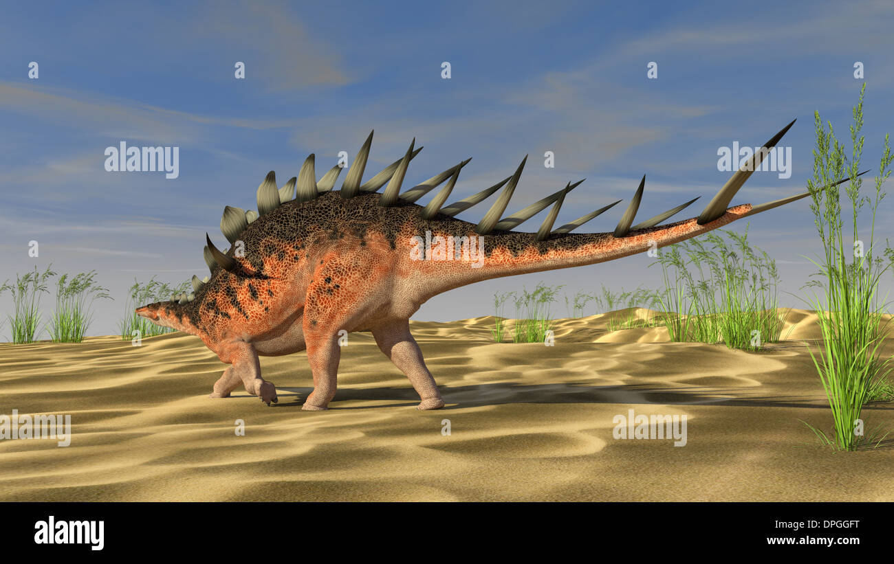 3d rendering of the walking kentrosaurus Stock Photo - Alamy