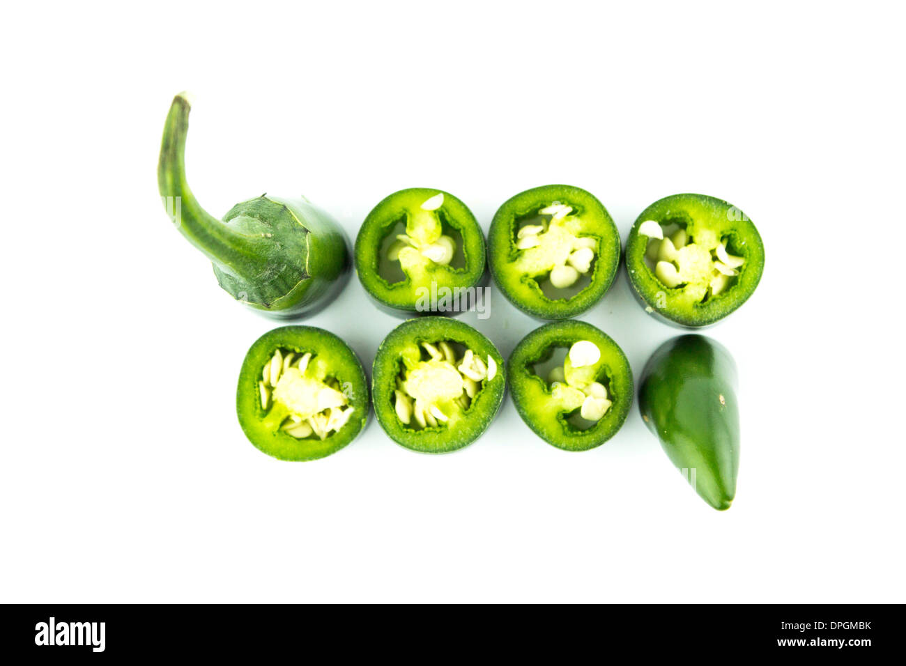 Green chilli pepper slices hi-res stock photography and images - Alamy