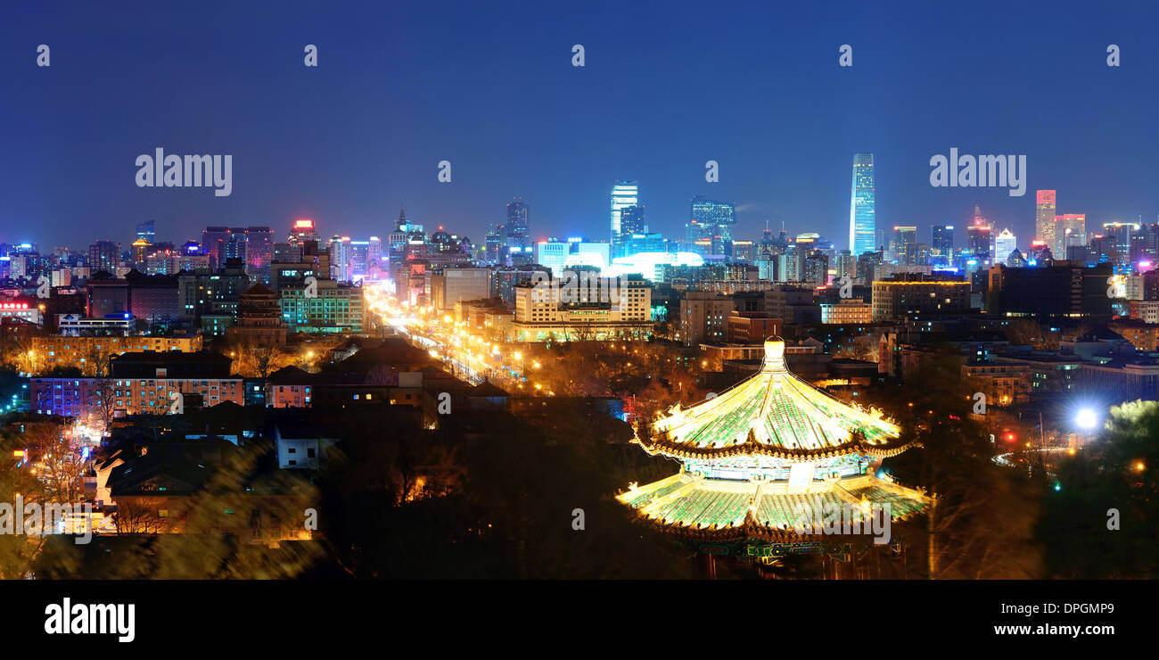 Beijing urban architecture and city skyline at night Stock Photo - Alamy
