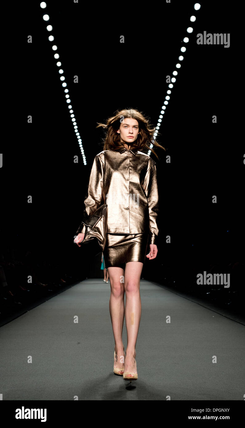 Berlin Germany 14th Jan 2014 A Model Presents A Creation At The