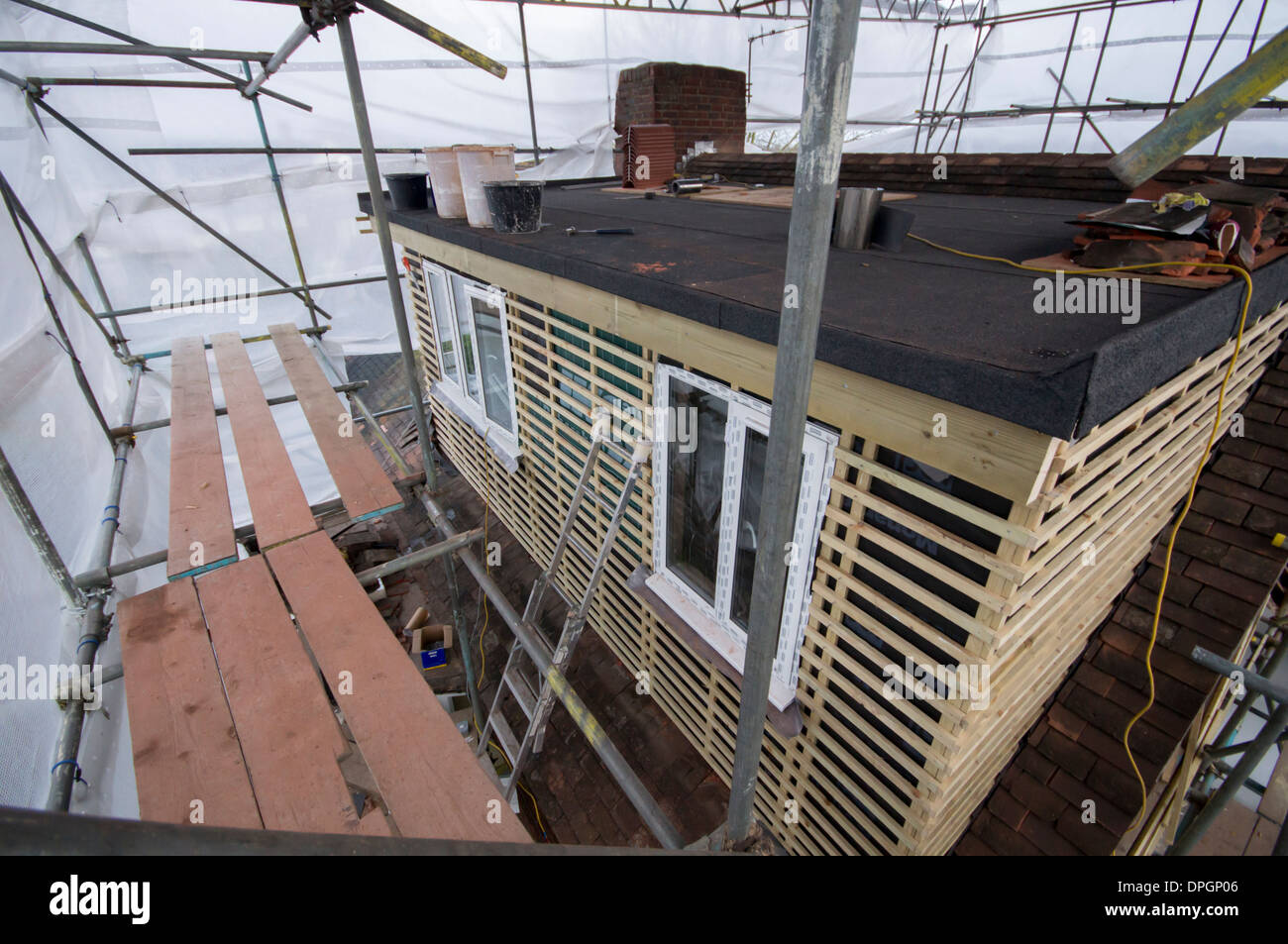 Europe, UK, England, London, scaffolding on house Stock Photo - Alamy