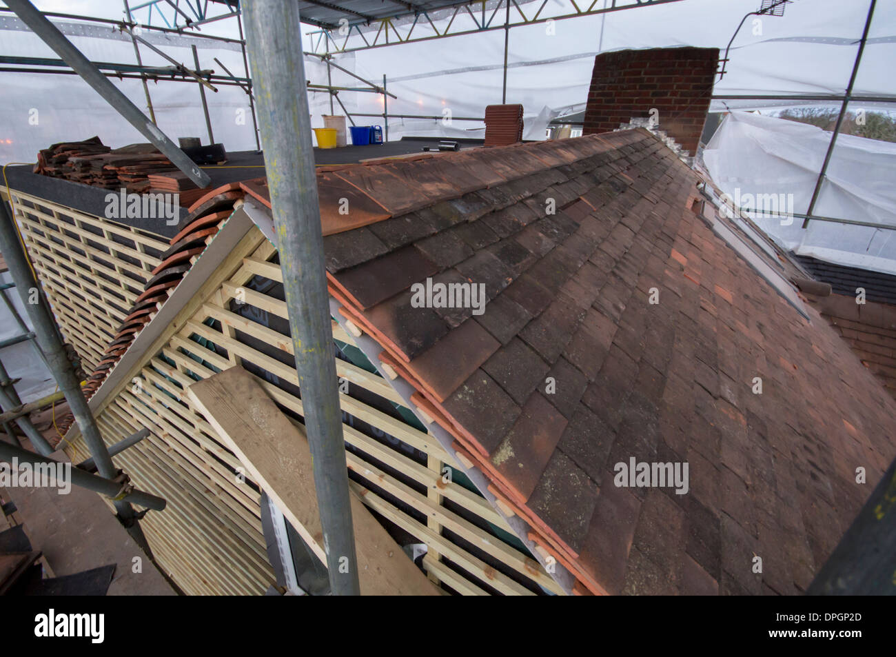 Europe, UK, England, London, scaffolding on house Stock Photo - Alamy