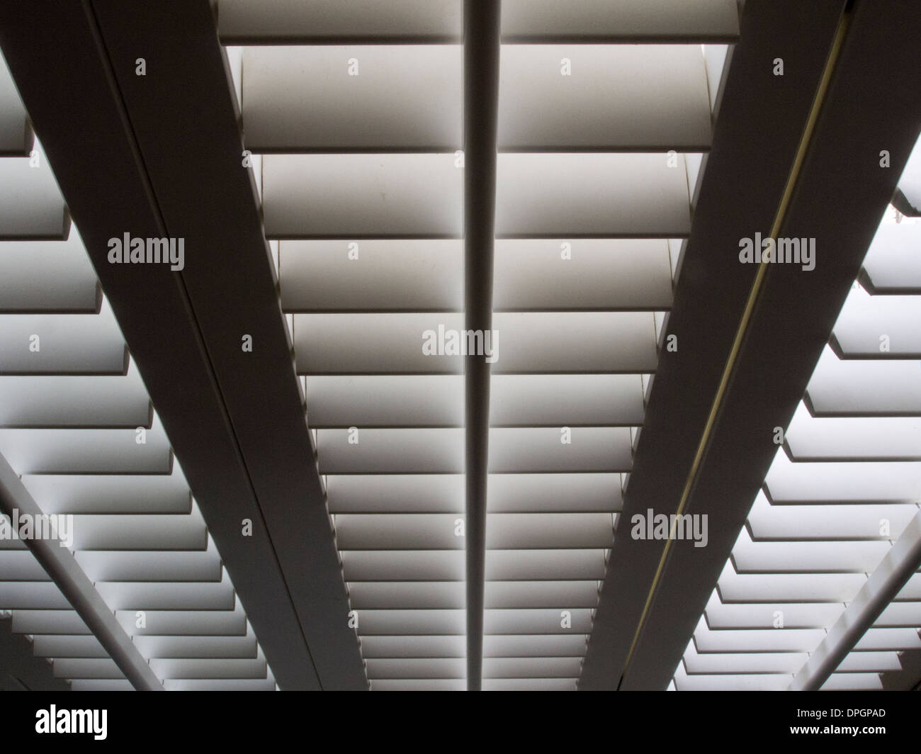 plastic louvers inside a window in steep perspective Stock Photo - Alamy