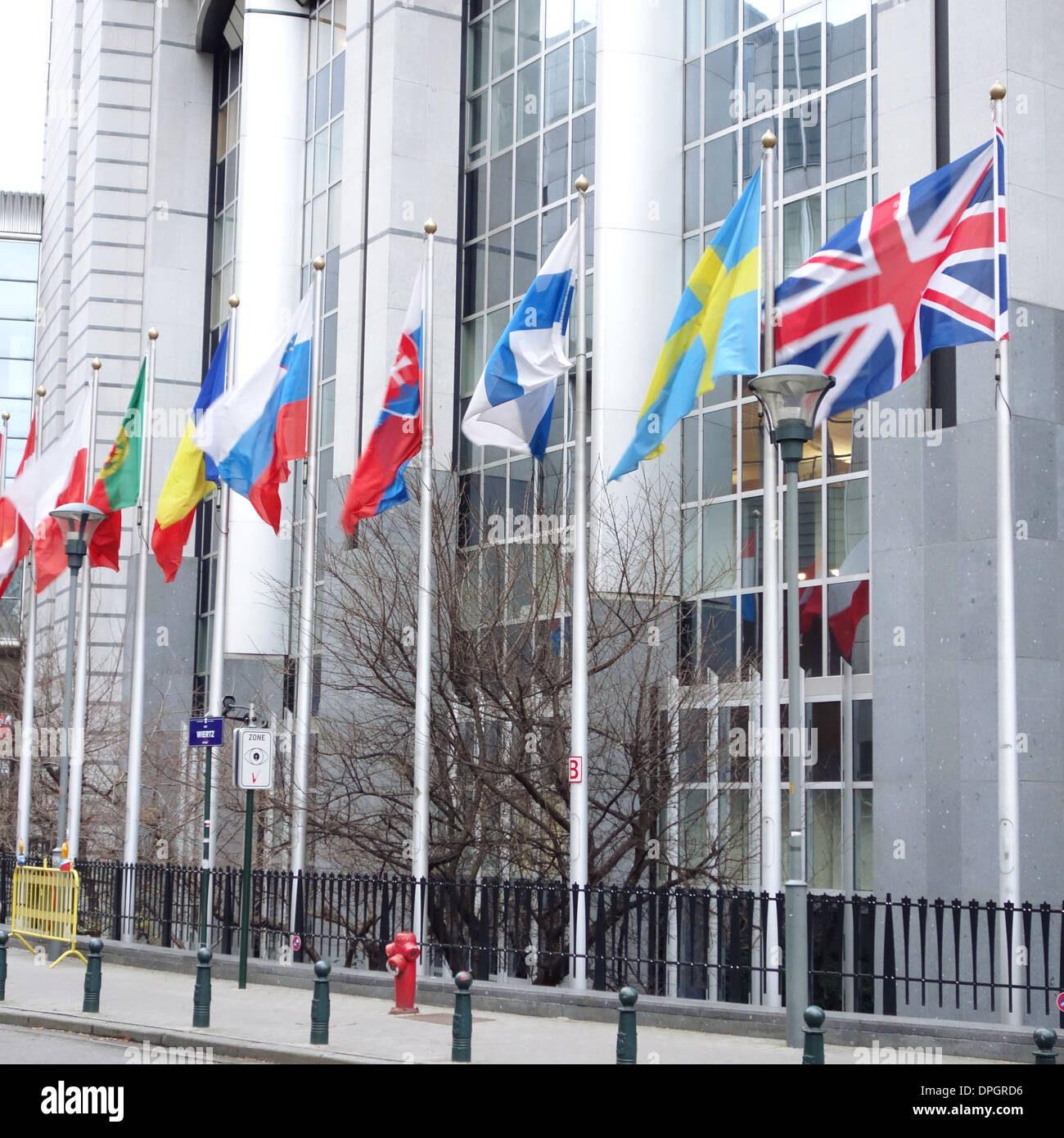 European parliament flags hi-res stock photography and images - Alamy