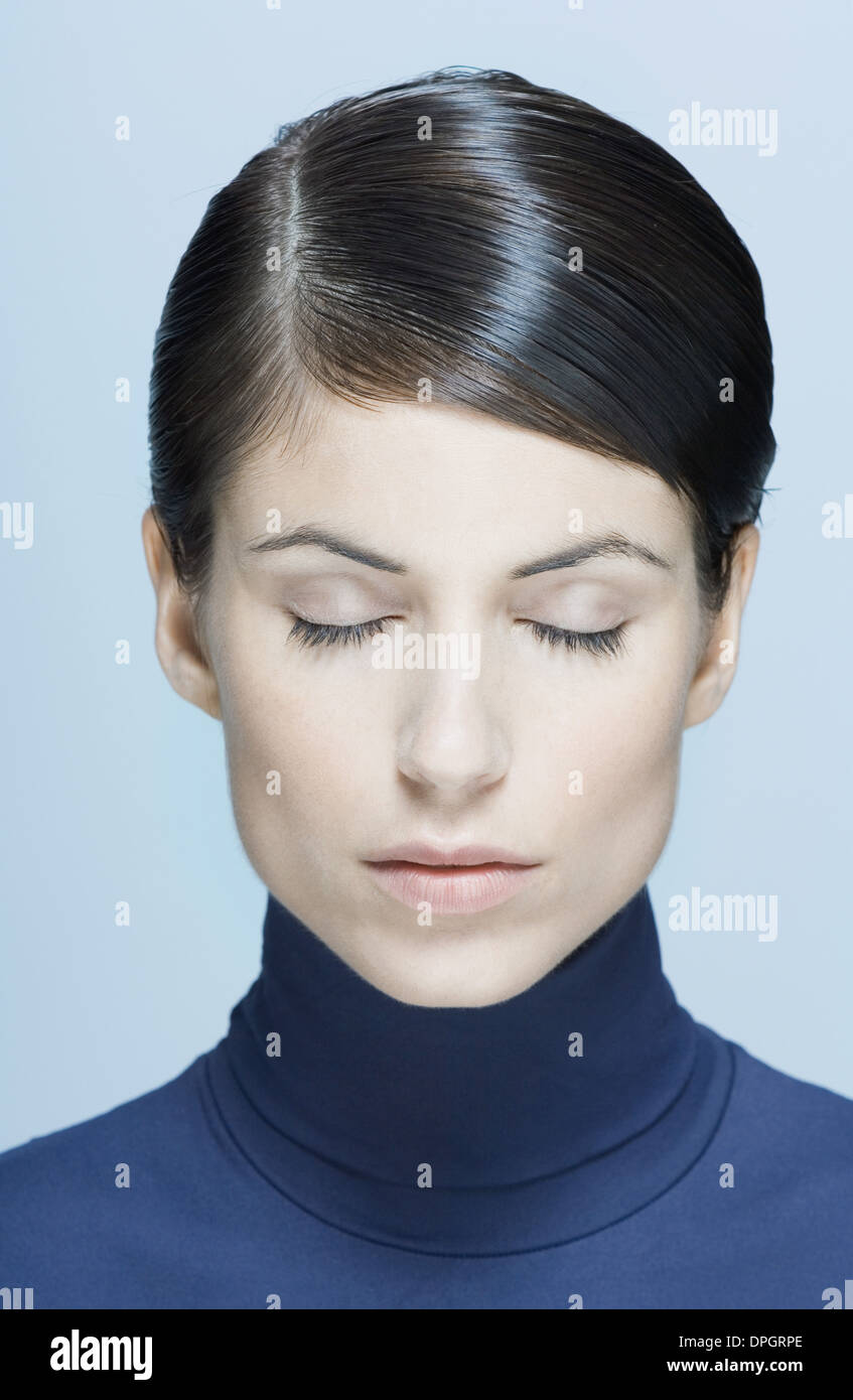 Woman, eyes closed, portrait Stock Photo - Alamy