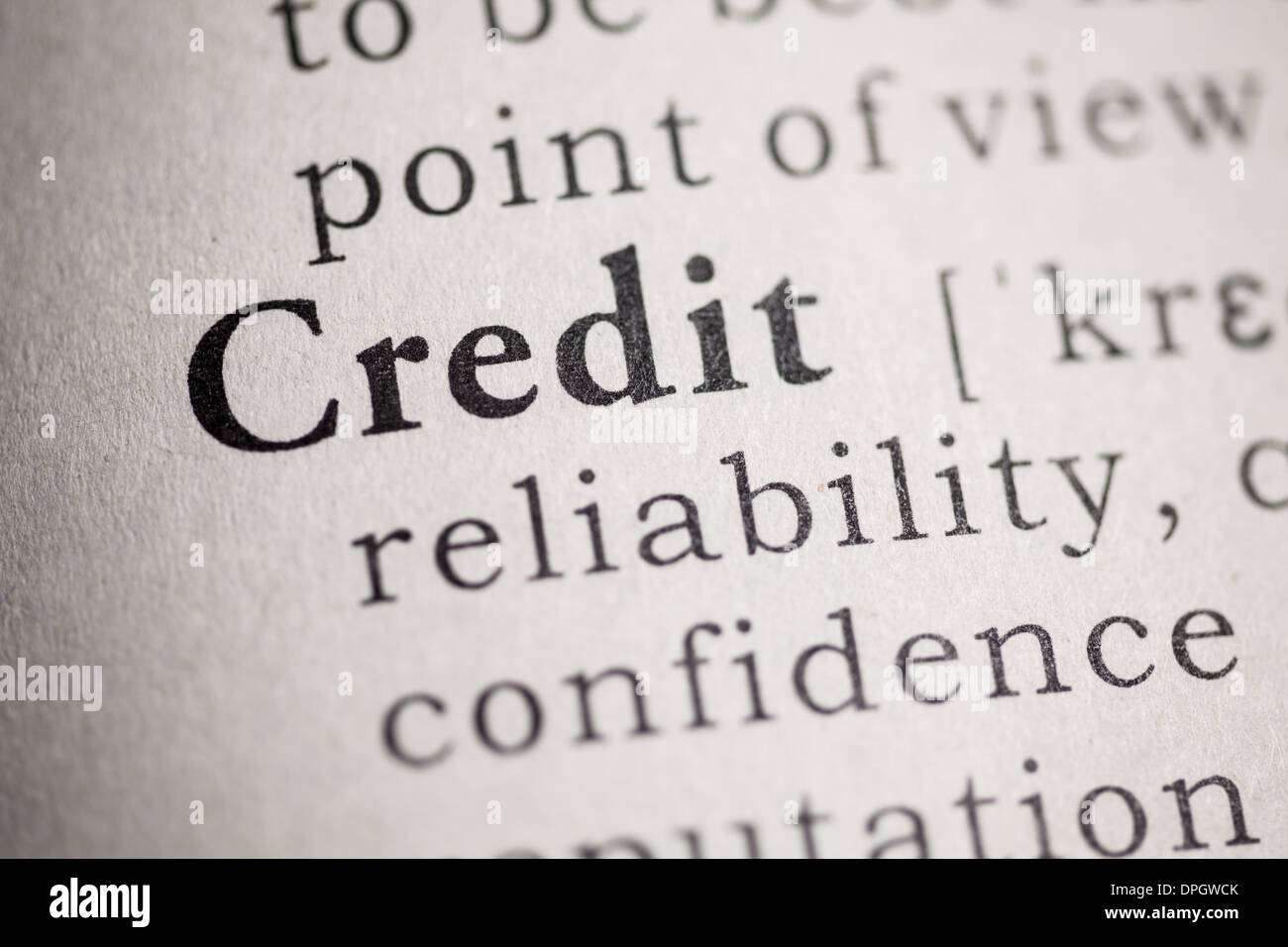 Fake Dictionary, Dictionary definition of the word credit Stock Photo ...