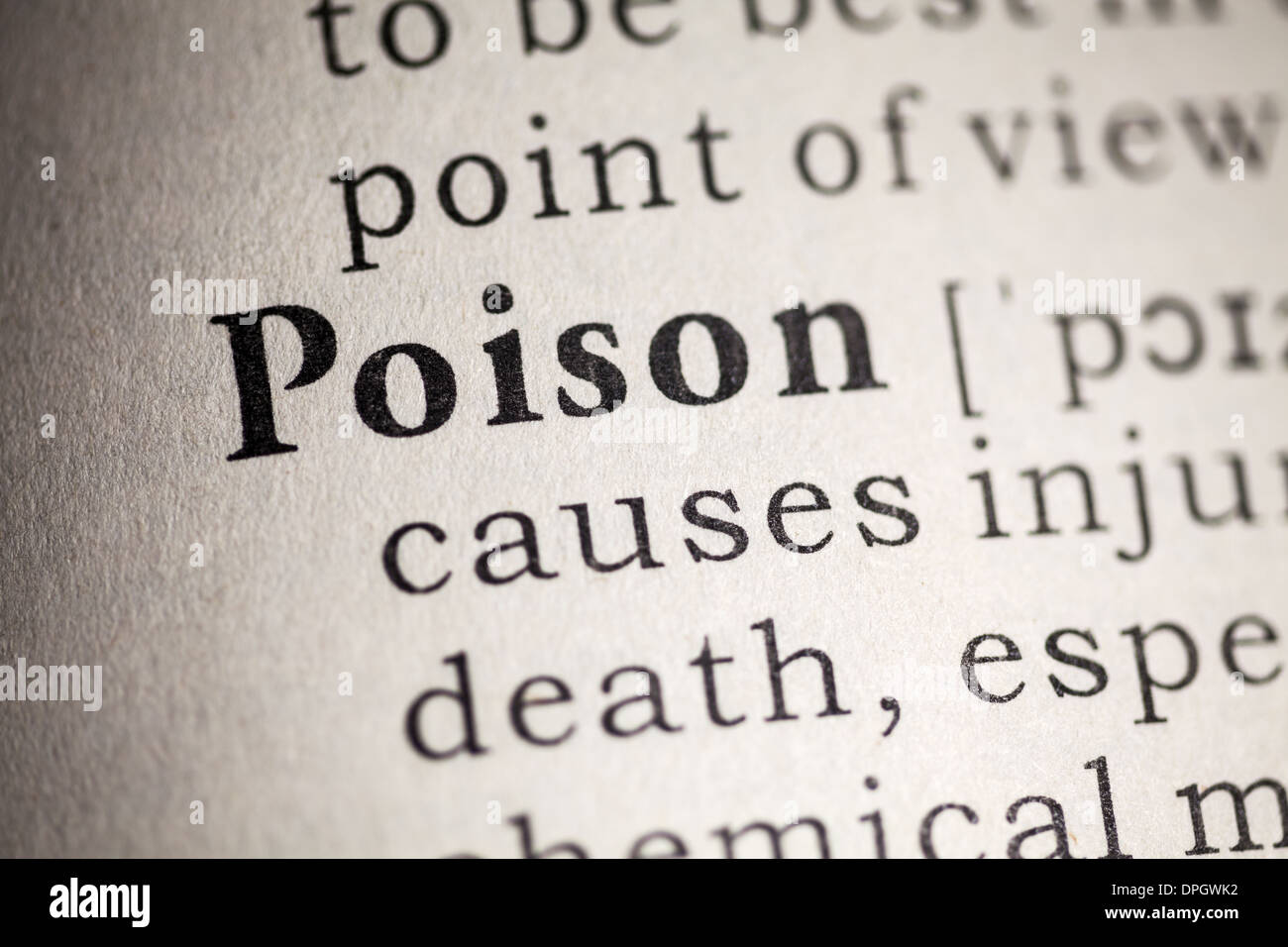 Fake Dictionary, Dictionary definition of the word poison Stock Photo ...
