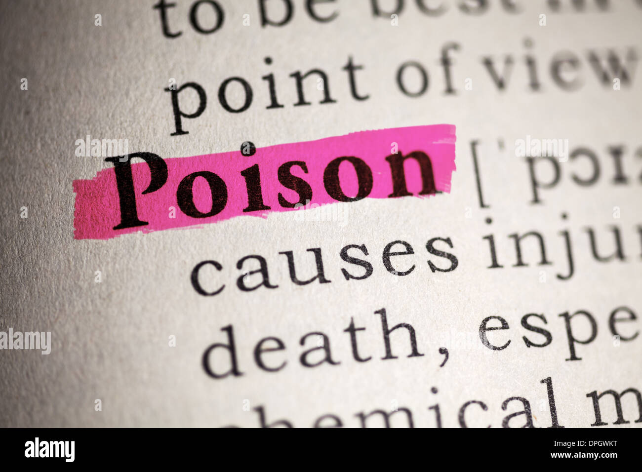 Fake Dictionary, Dictionary definition of the word poison Stock Photo ...