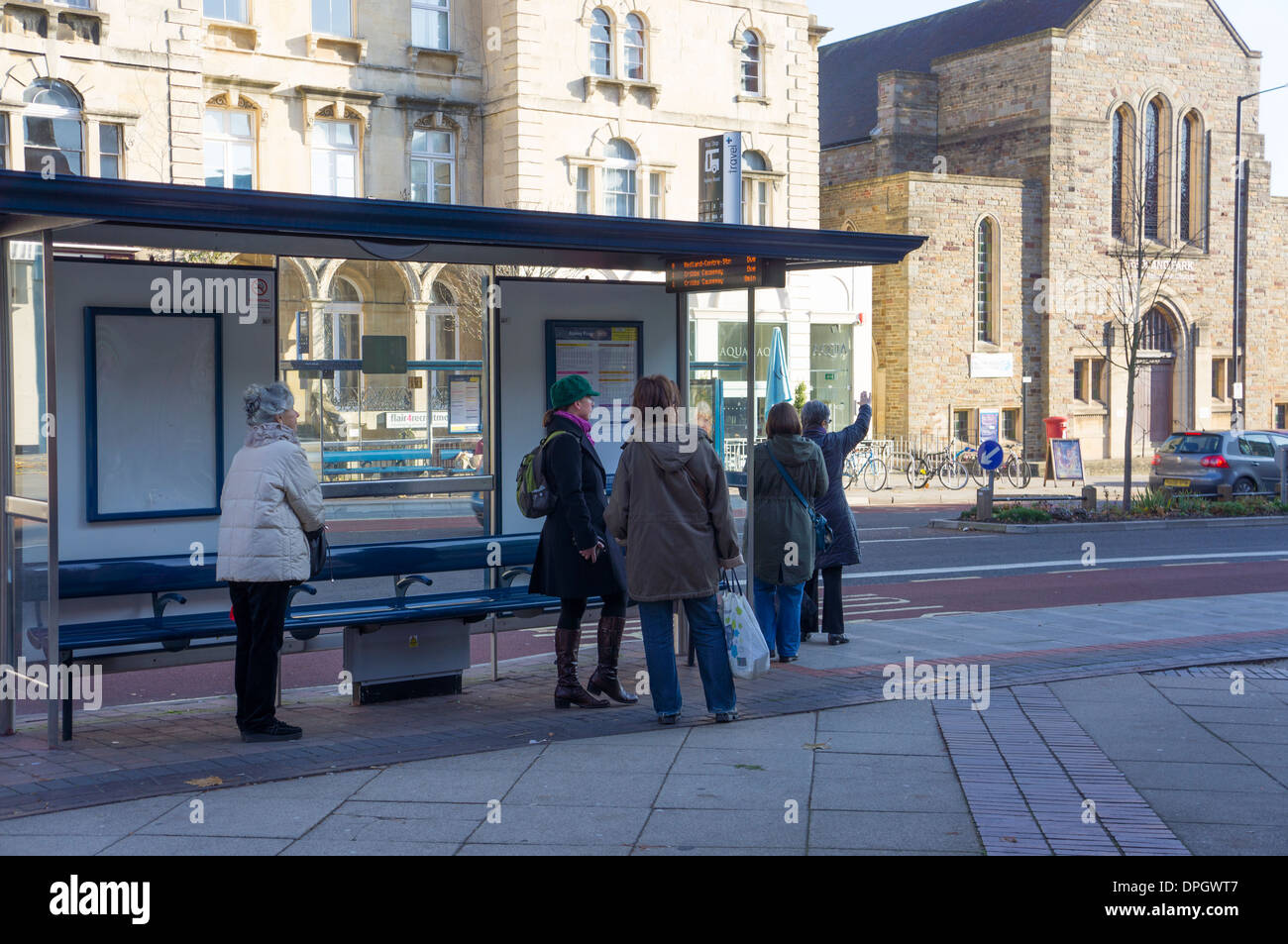 People bus stop Bristol city centre Stock Photo - Alamy