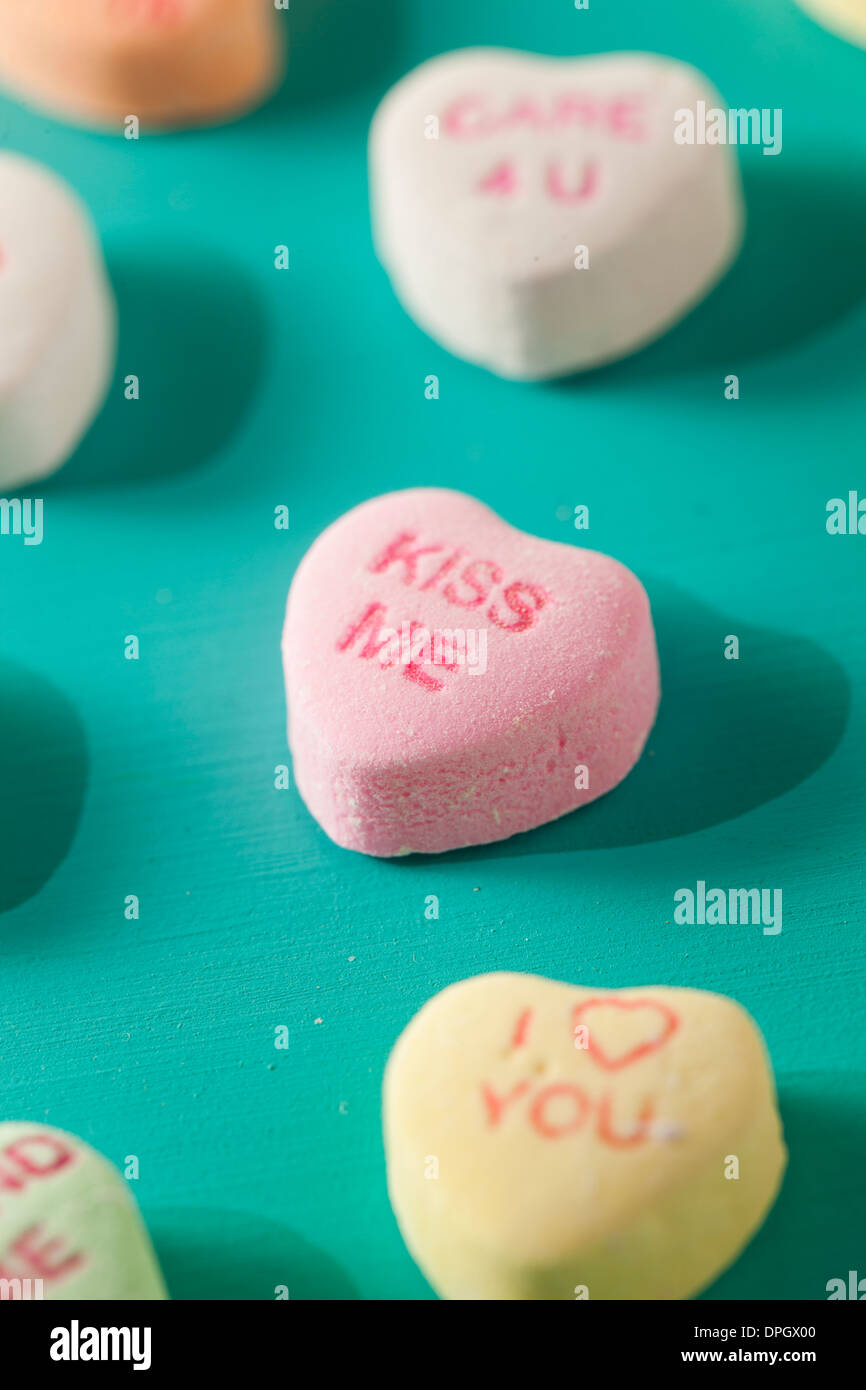 Colorful Candy Conversation Hearts for Valentine's Day Stock Photo - Alamy