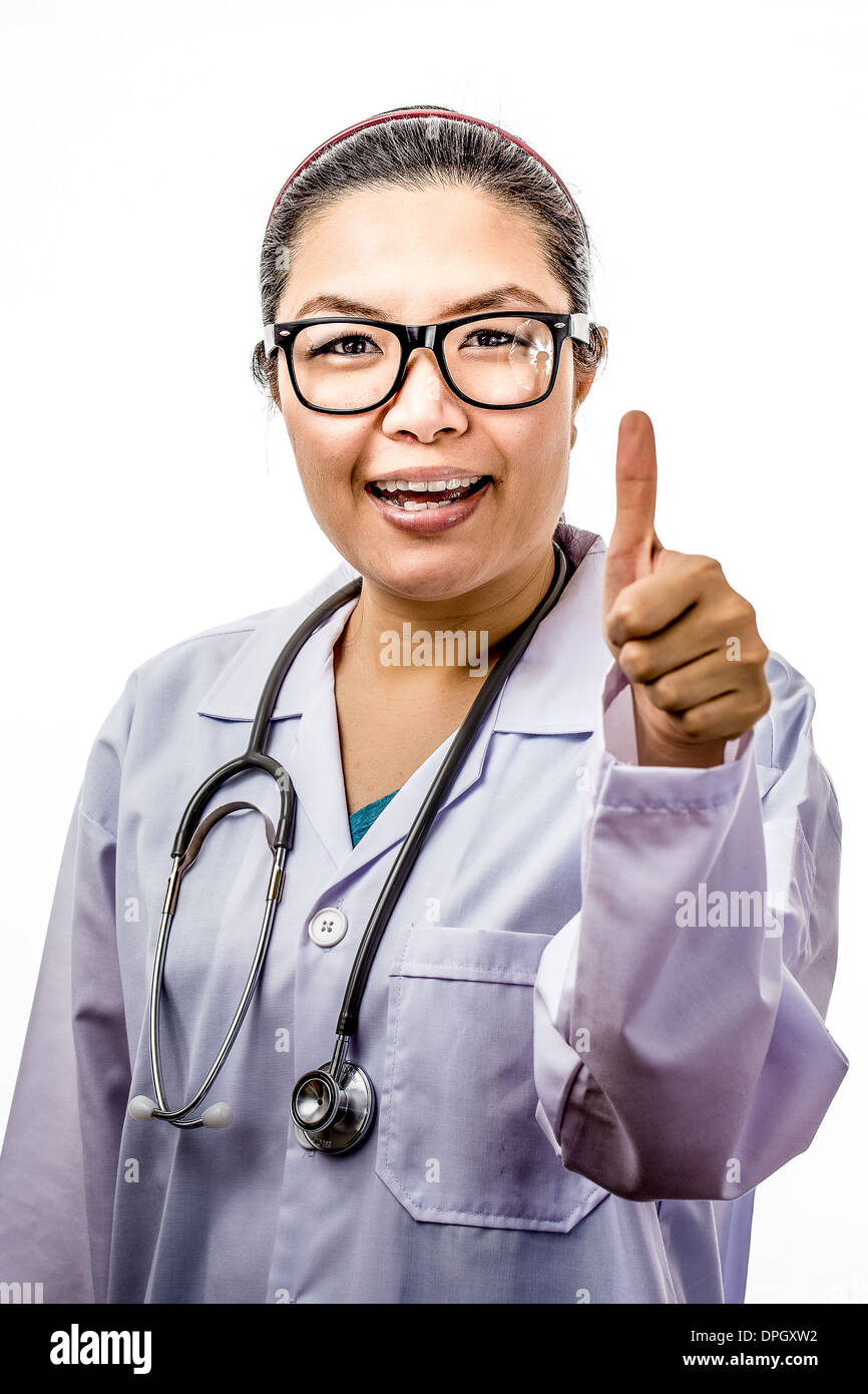 asian female doctor shooting in studio Stock Photo - Alamy